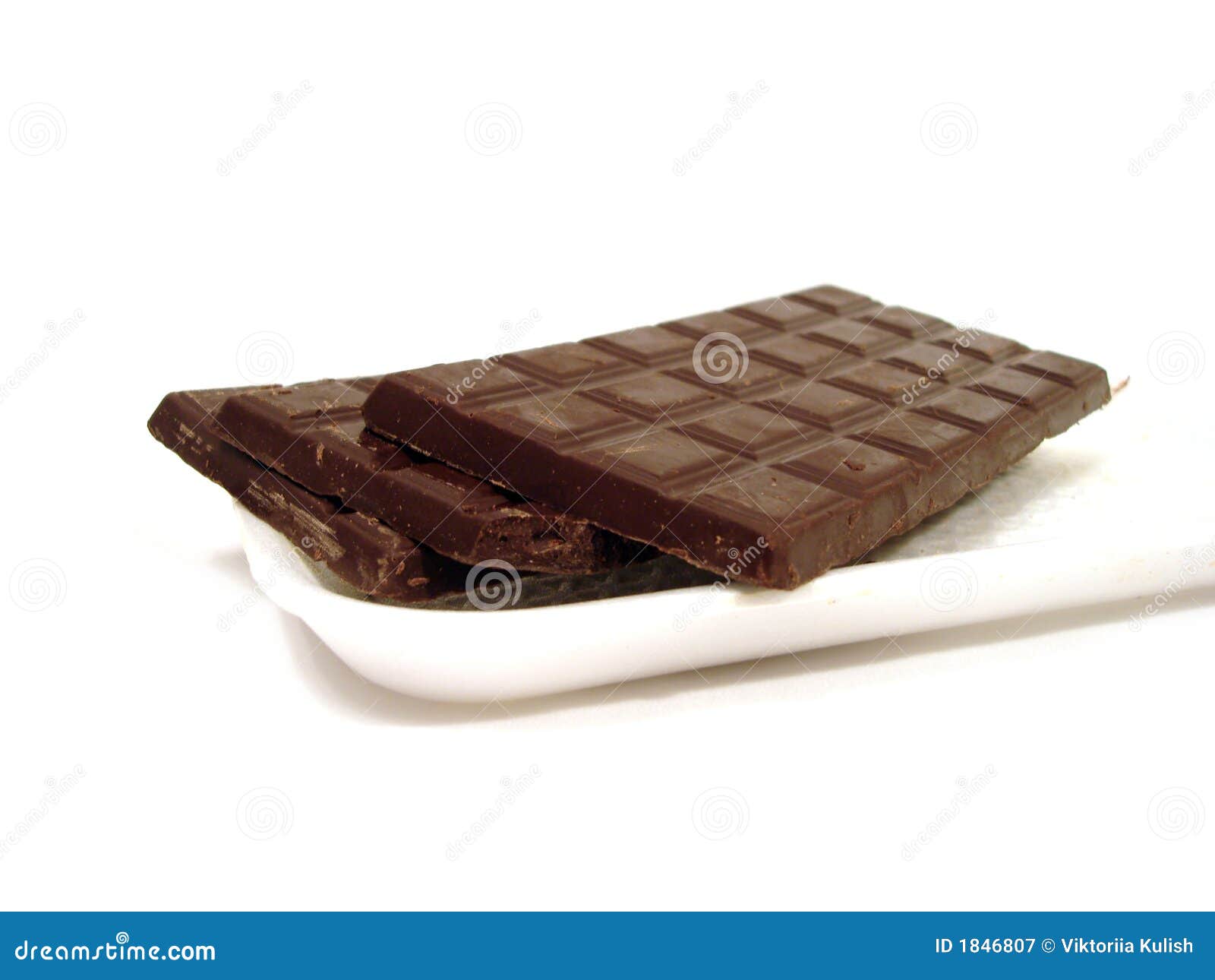 Chocolate On A Plate Over White Background Picture. Image: 1846807