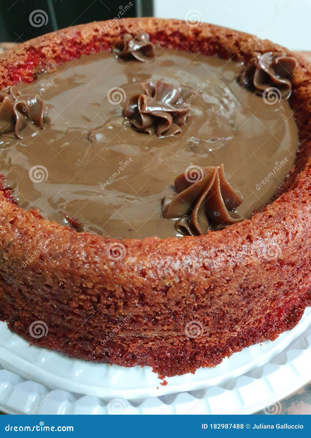 The chocolate pool cake stock photo. Image of pool, baking - 182987488