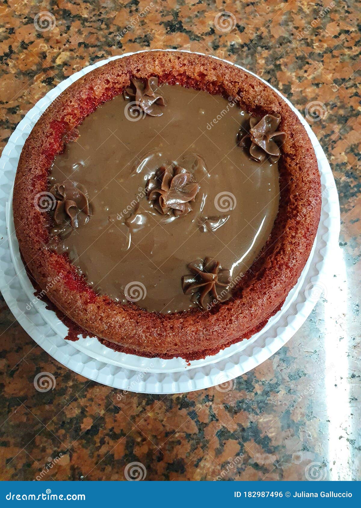 The chocolate pool cake stock photo. Image of snack - 182987496