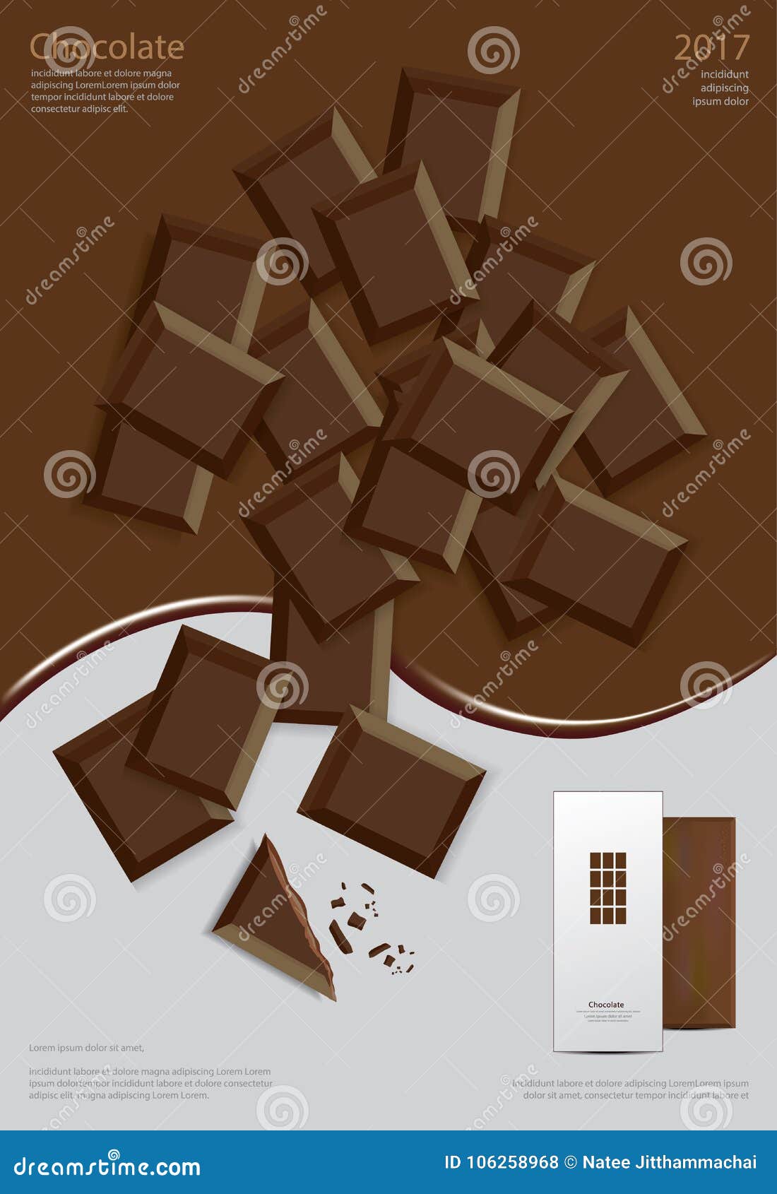 Chocolate Poster Design Template Stock Vector - Illustration of label ...