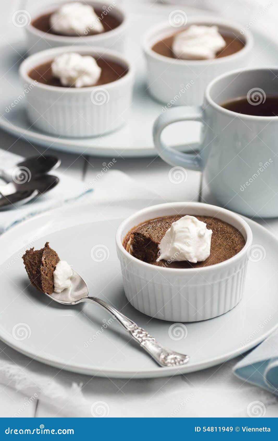 Chocolate Pot DE Creme of Gebakken Vla Stock Afbeelding - Image of beet ...