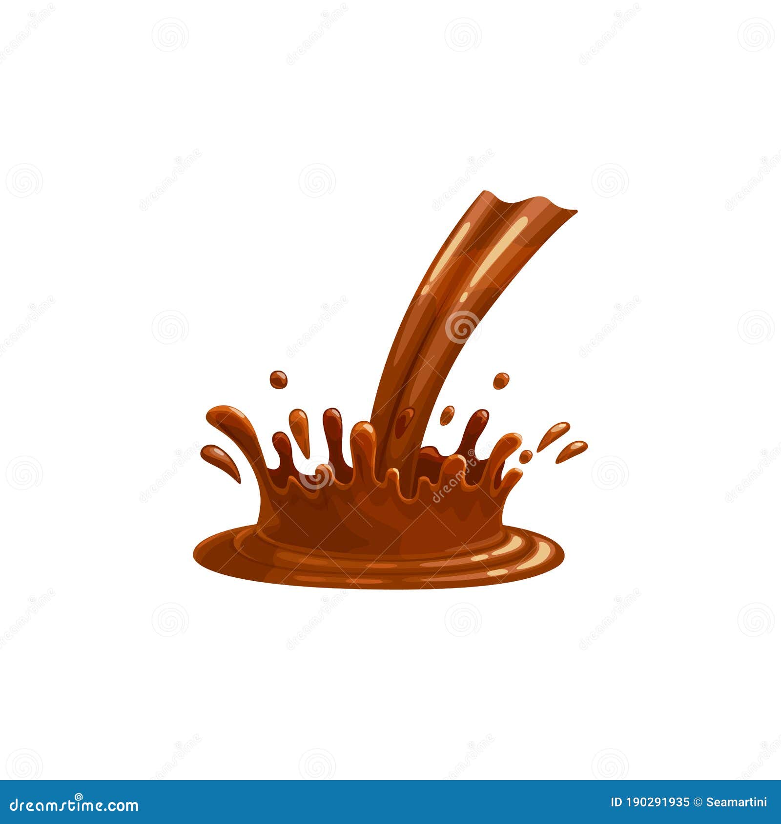 Chocolate Pour and Splash, Liquid Drops Flow Stock Vector ...