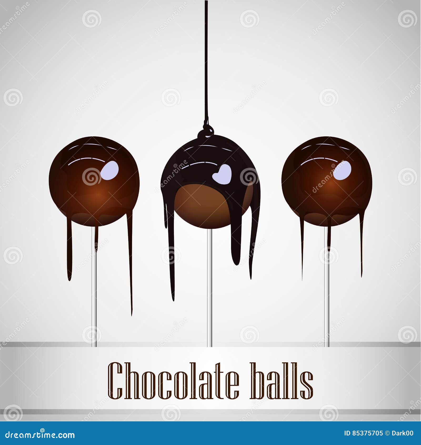 Chocolate Poured on Chocolate Ball Stock Vector - Illustration of ...