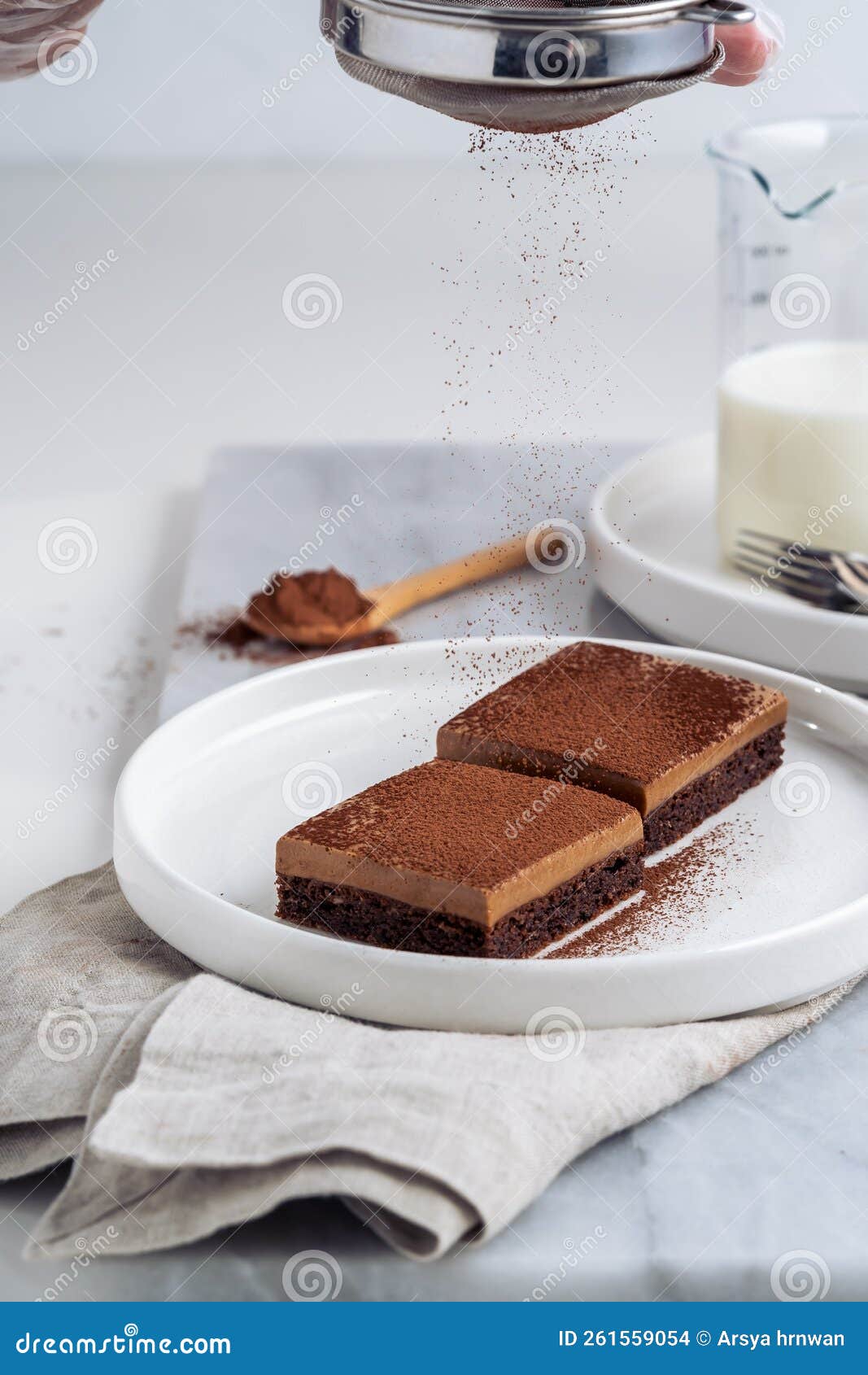 Chocolate Powder Falling on Cake Images Stock Photo - Image of powder ...