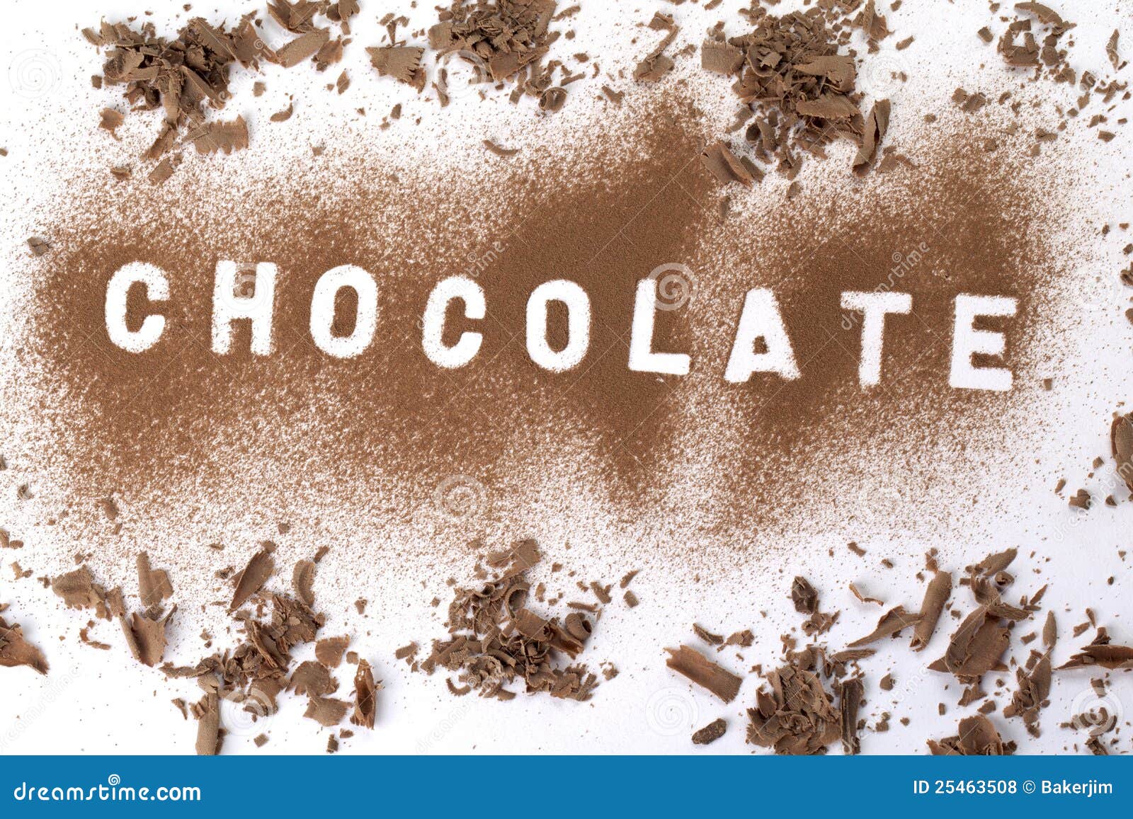 Chocolate Powder Forming a Word Stock Photo - Image of edible ...