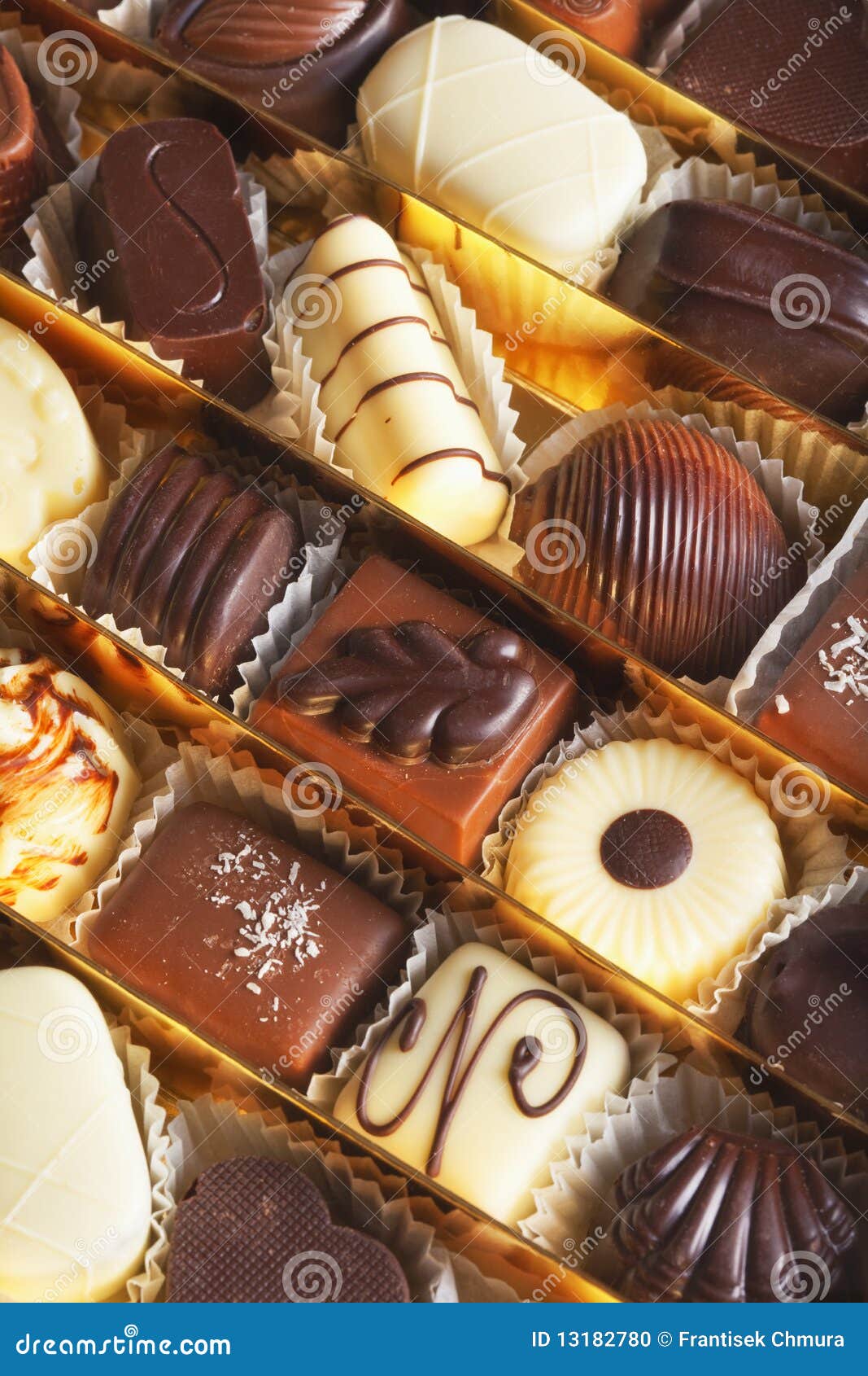 Chocolate pralines stock photo. Image of present, indulgence - 13182780