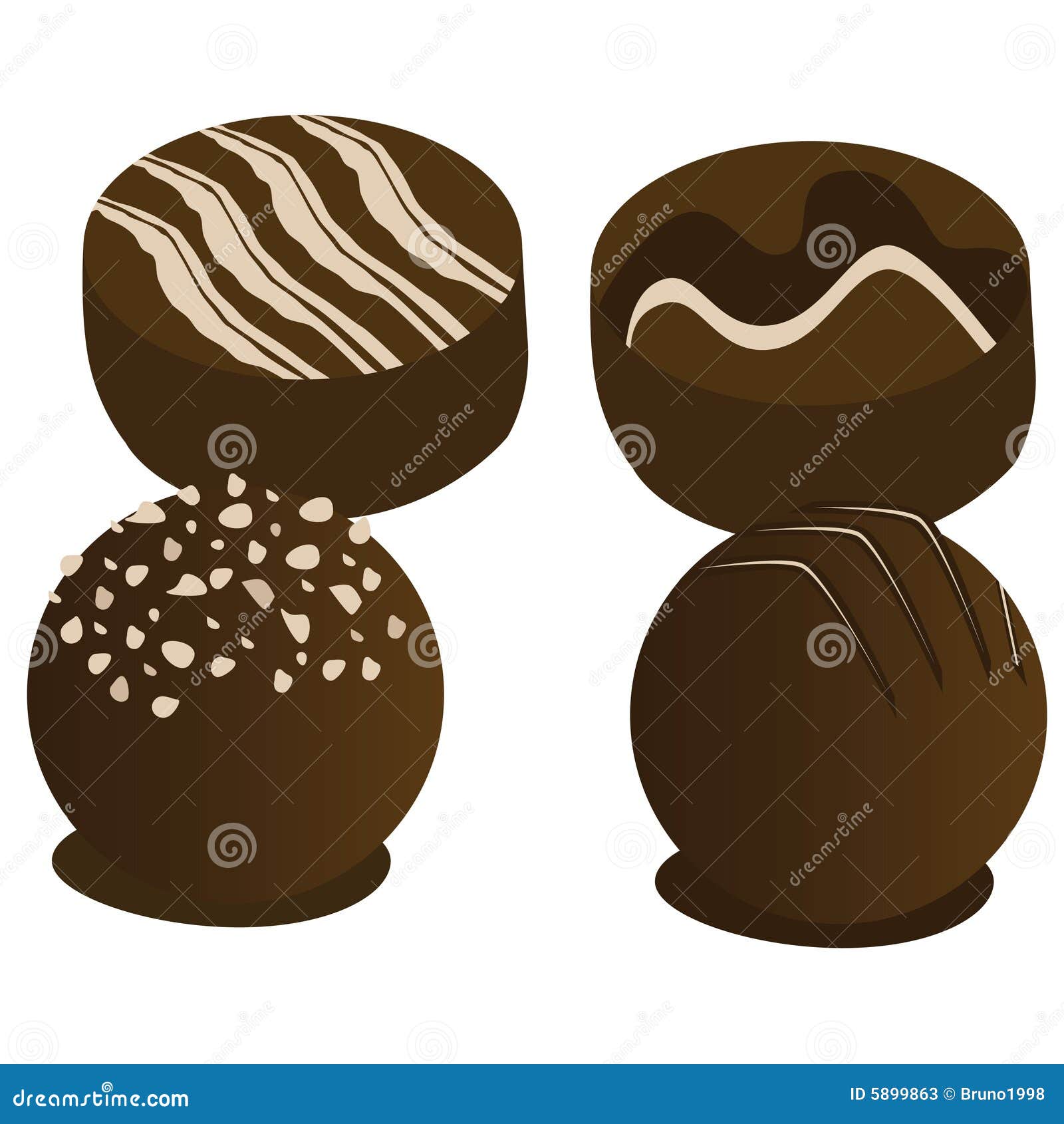 Chocolate pralines stock vector. Illustration of vector - 5899863