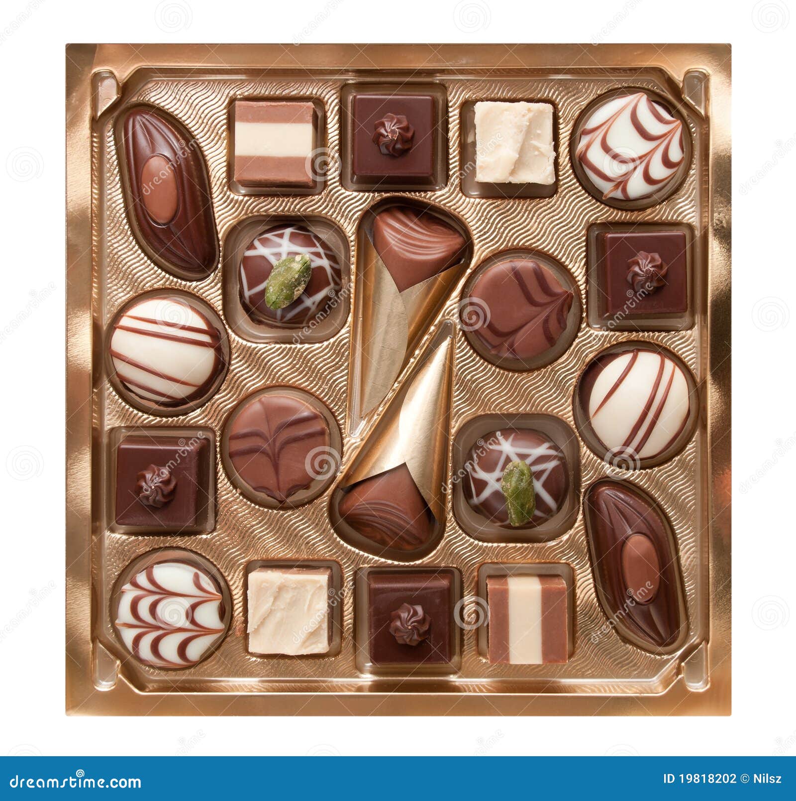 Chocolate pralines in box stock photo. Image of nutrition - 19818202