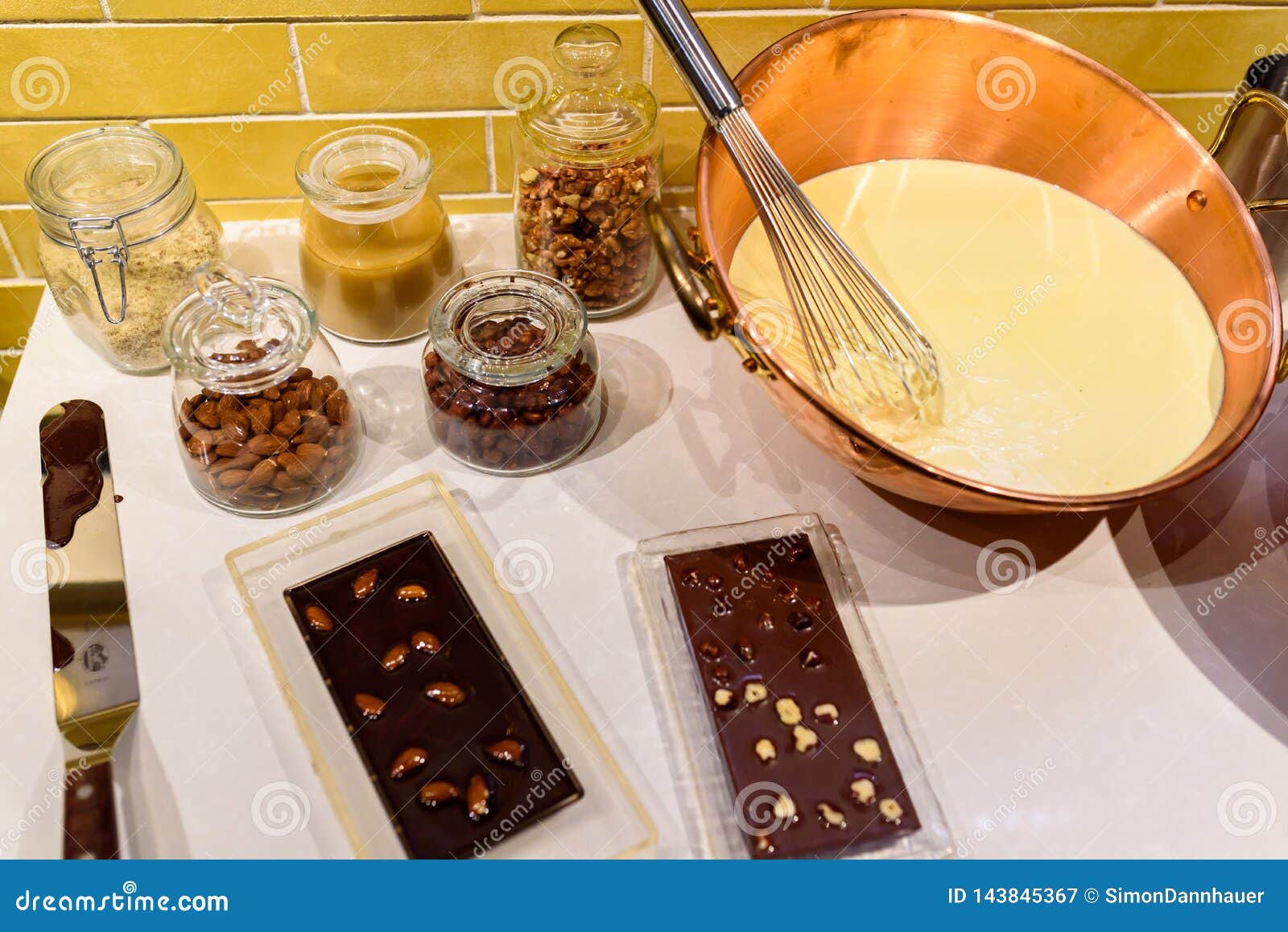 Chocolate Preparation - Making Chocolate in the Kitchen Stock Image ...