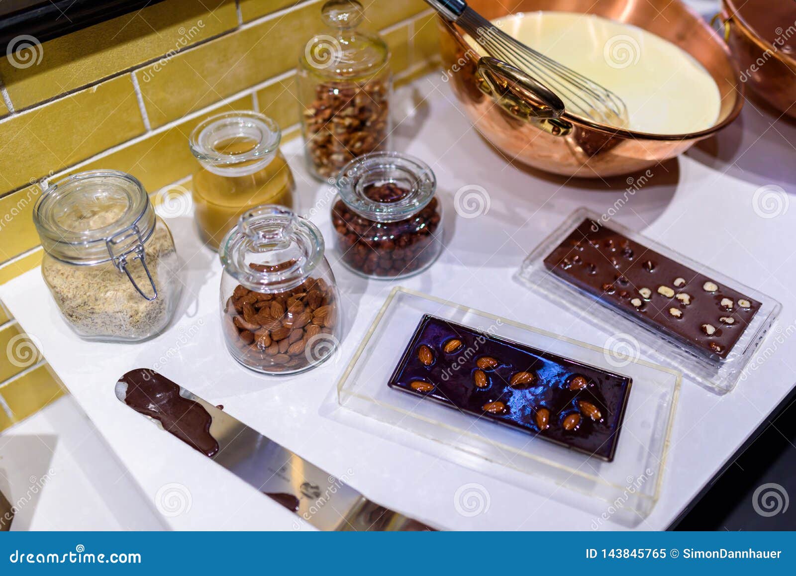 Chocolate Preparation - Making Chocolate in the Kitchen Stock Image ...