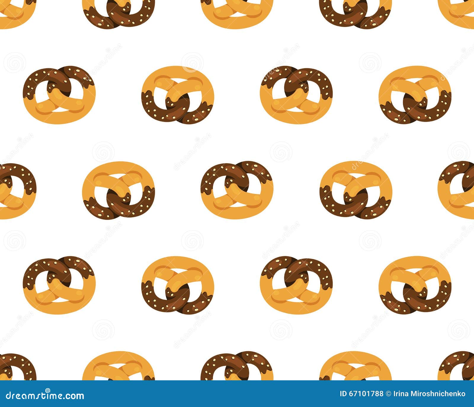 Chocolate Pretzel Pattern Vector Illustration | CartoonDealer.com #67101788