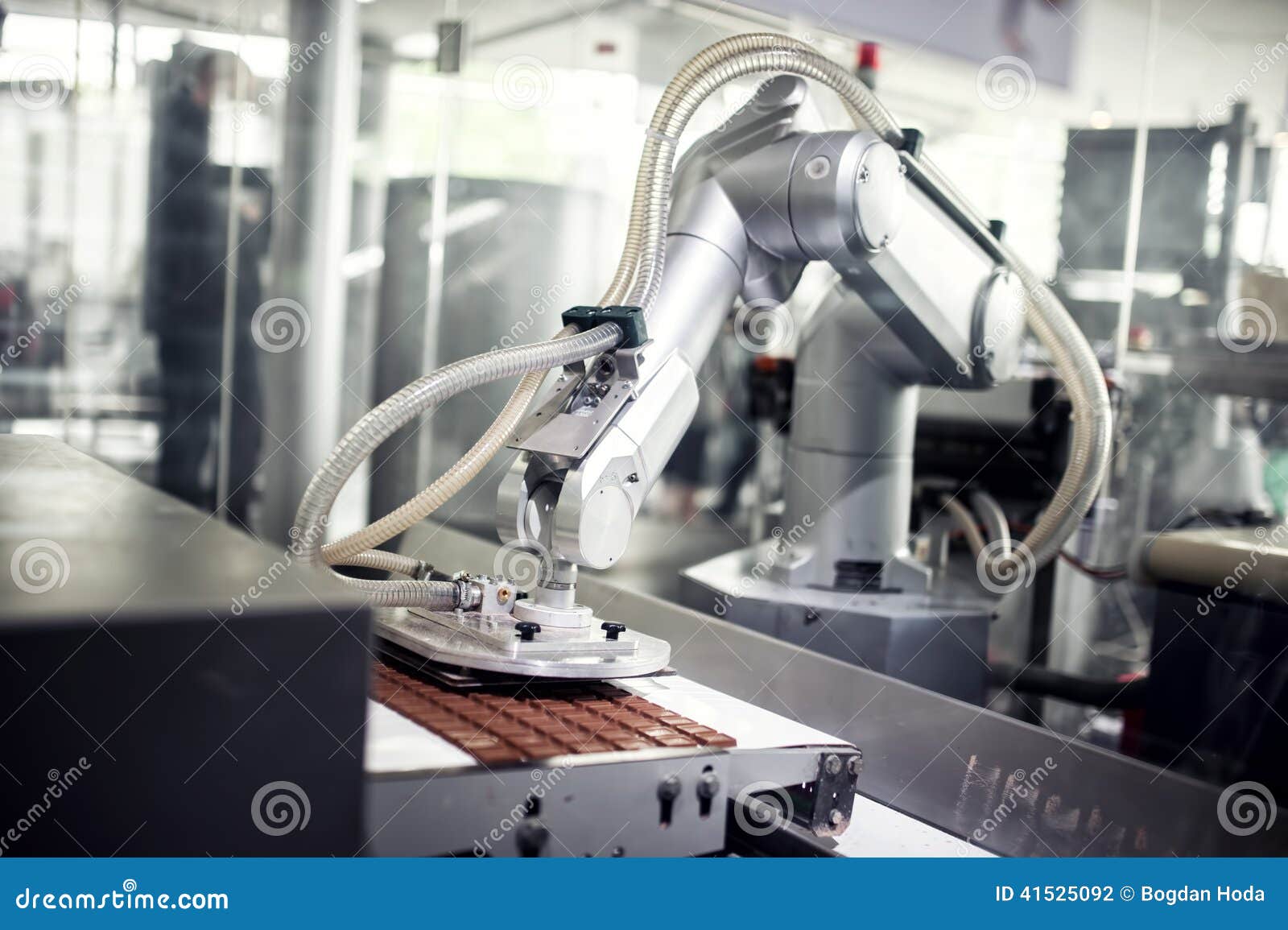 Chocolate Production Line in Industrial Factory Stock Photo - Image of ...