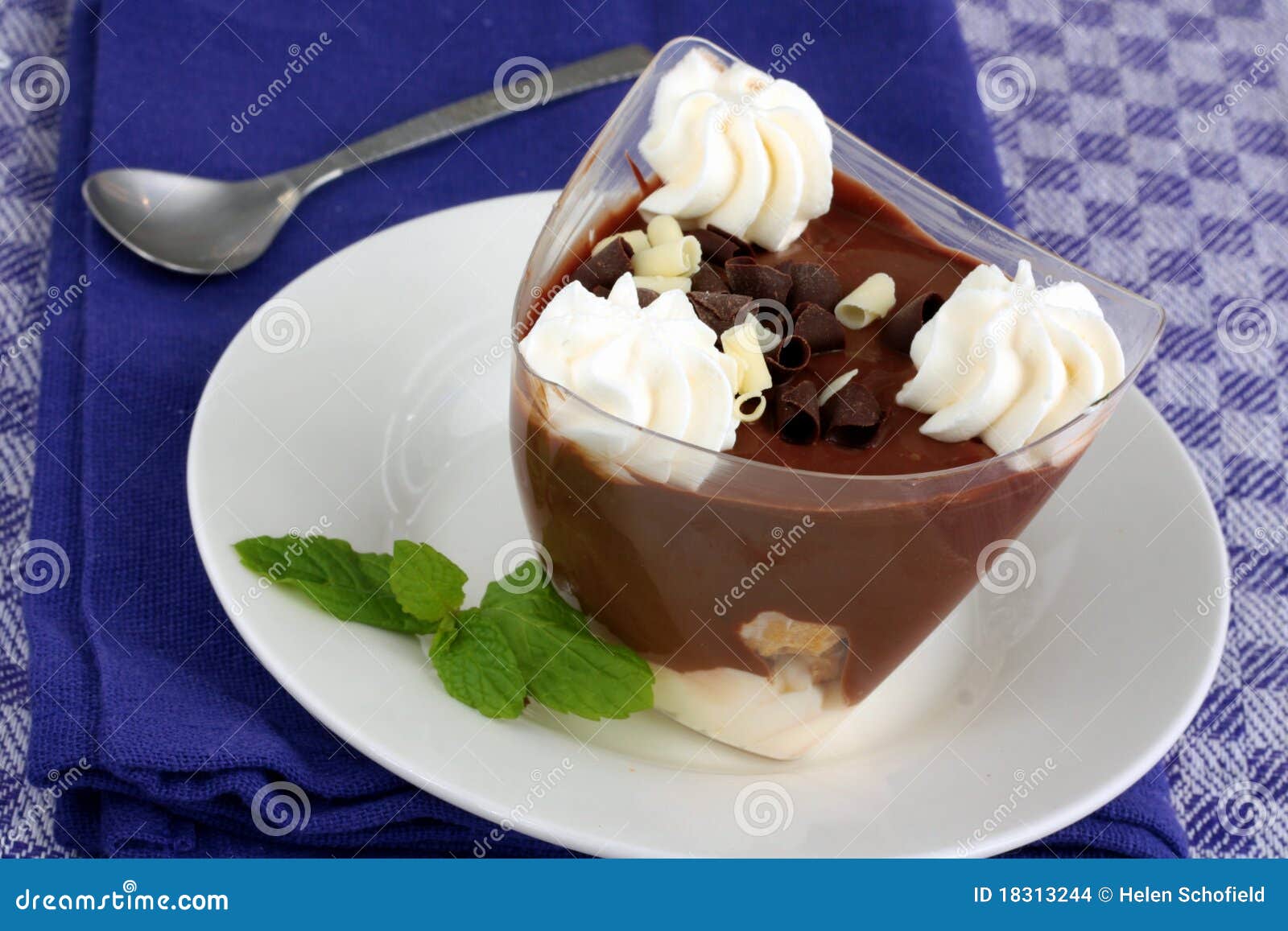 Chocolate Profiteroles Dessert Stock Photo - Image of italy, blue: 18313244