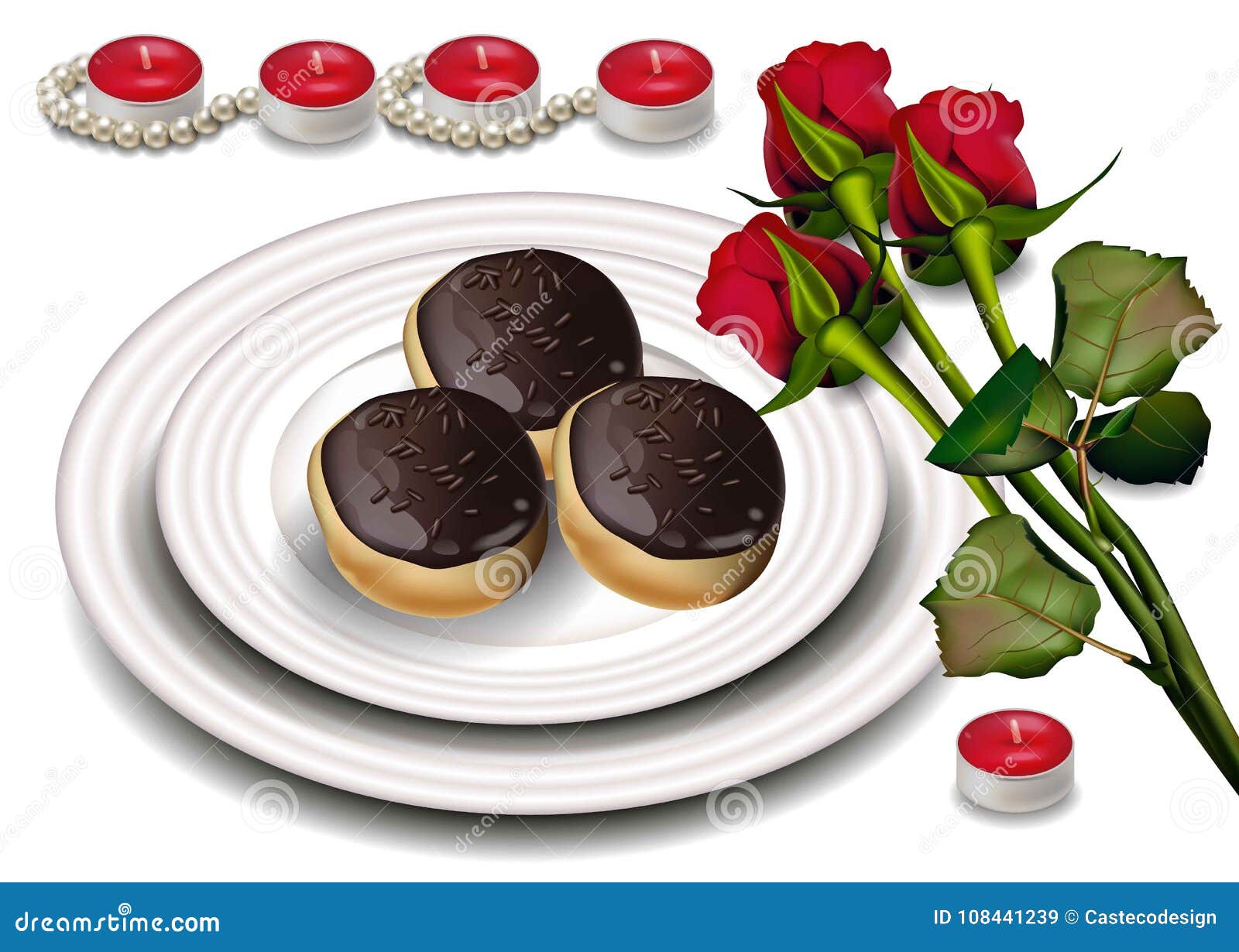 Chocolate Profiteroles Or Profitroli Sweet Dessert Vector Realistic ...