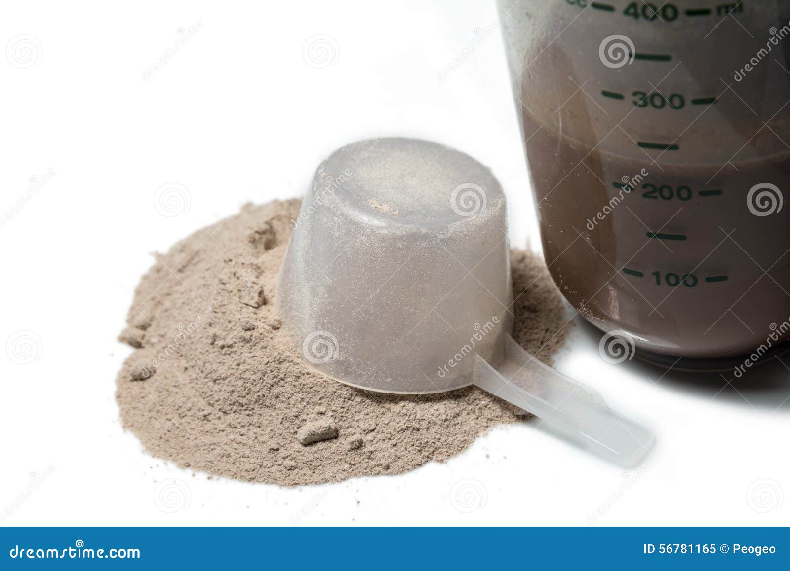 Chocolate Protein Shake with a Upturned Scoop Stock Image - Image of ...