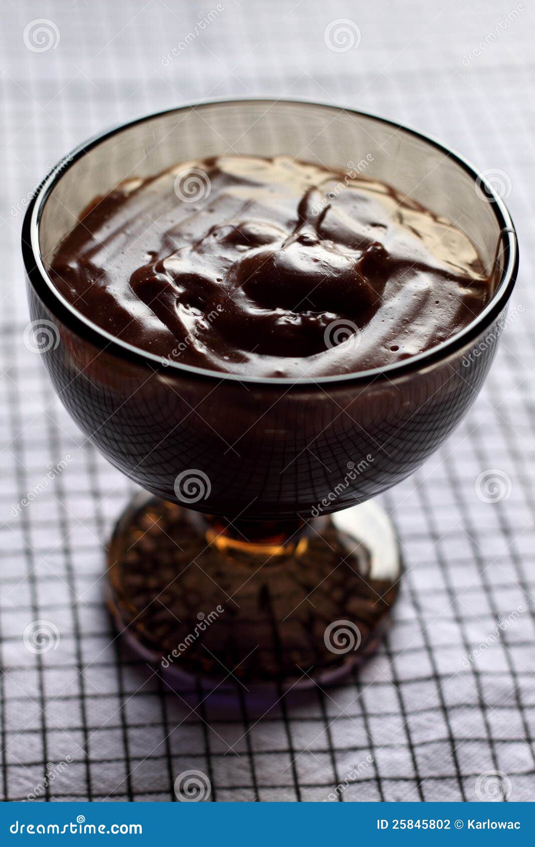 Chocolate Pudding in Black Bowl Stock Photo - Image of chocolate ...