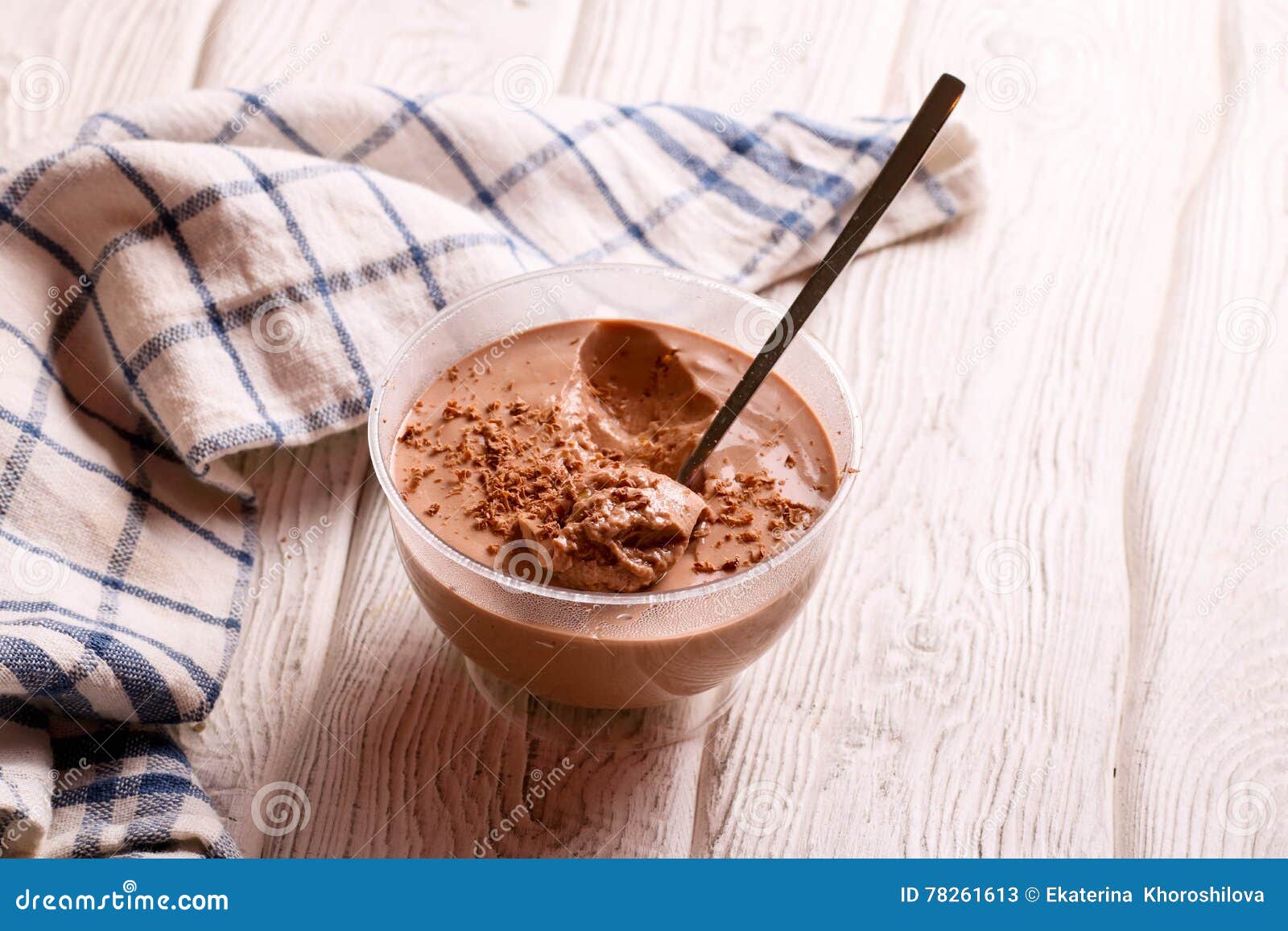 Chocolate Pudding stock image. Image of cocoa, spoon - 78261613