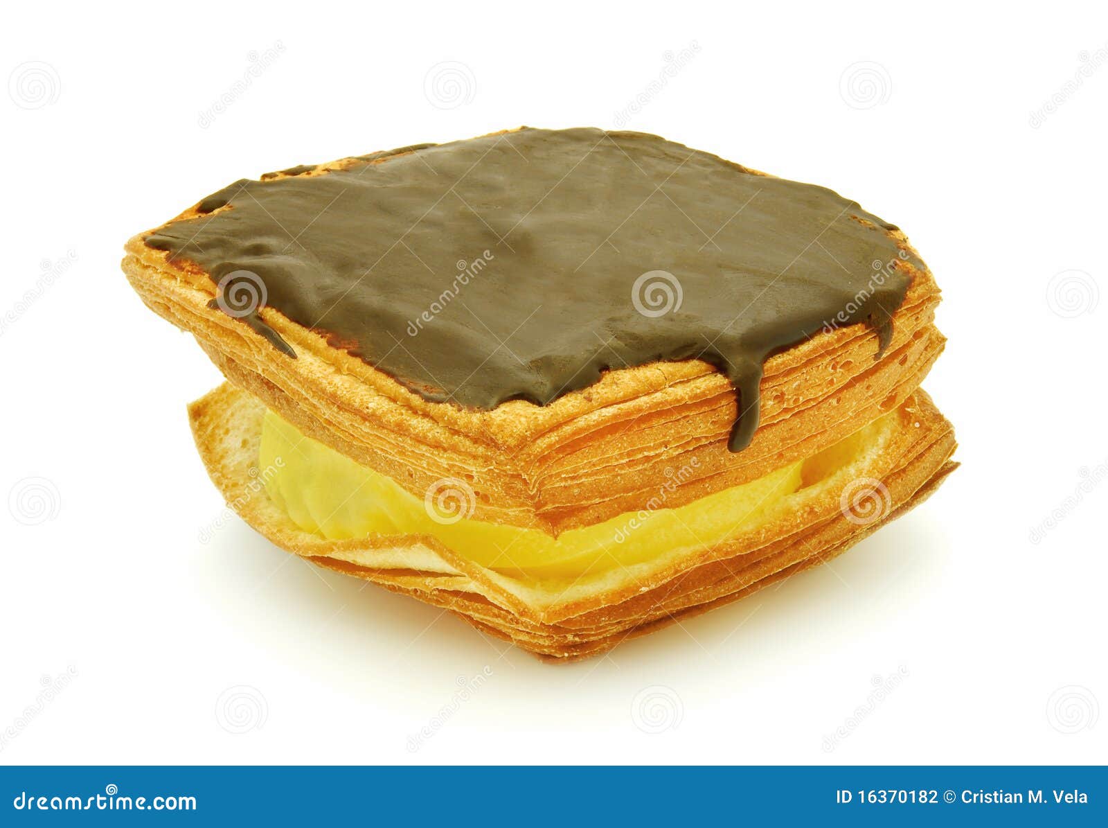 Chocolate and Pudding Pastry Stock Photo - Image of pastry, square ...