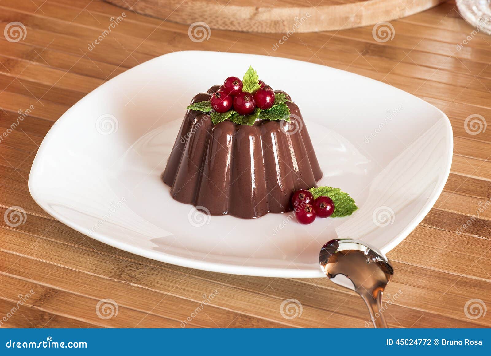 Chocolate Pudding with Red Berries Stock Photo - Image of breakfast ...