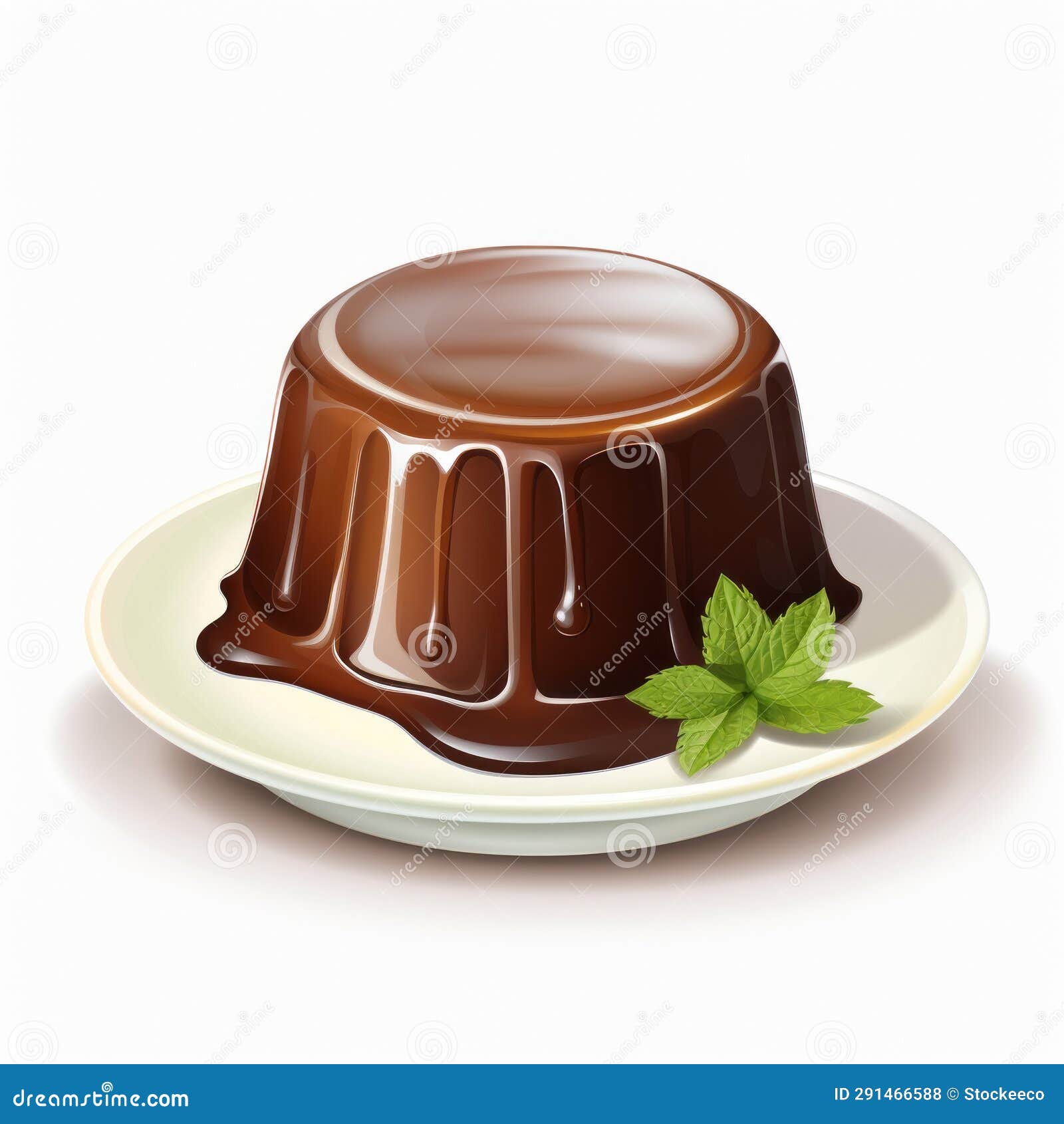 Chocolate Pudding Vector Art - Semi-realistic Dessert Illustration ...