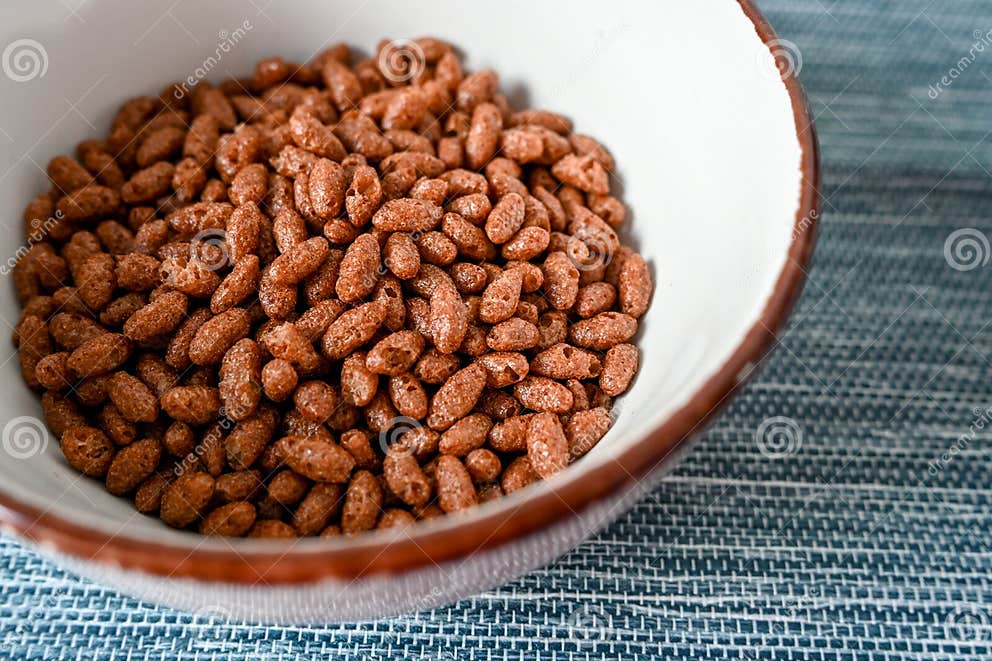 Chocolate Puffed Rice Cereal Stock Image - Image of caffeine, food ...