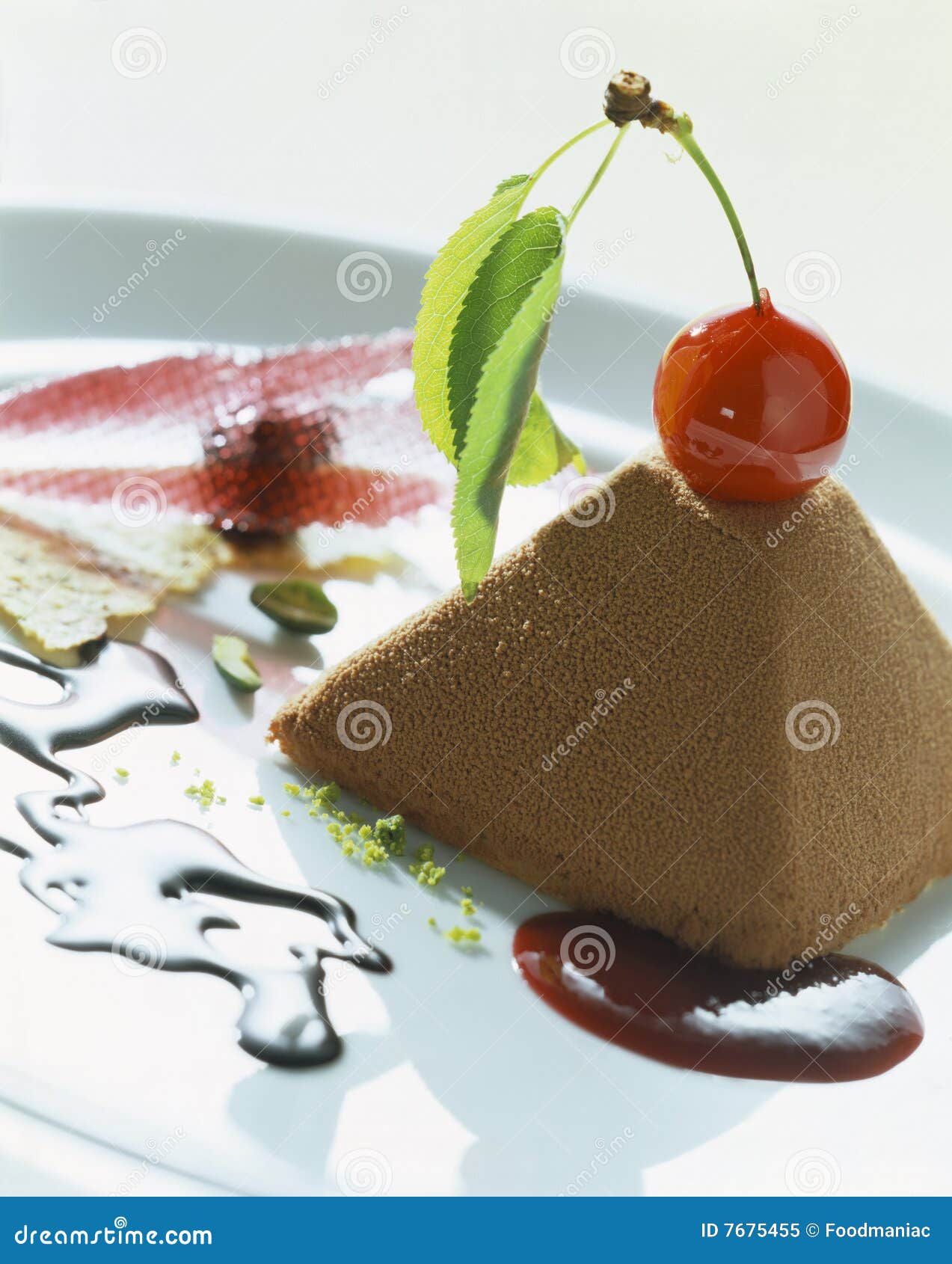 Chocolate pyramid stock image. Image of chocolate, dish - 7675455