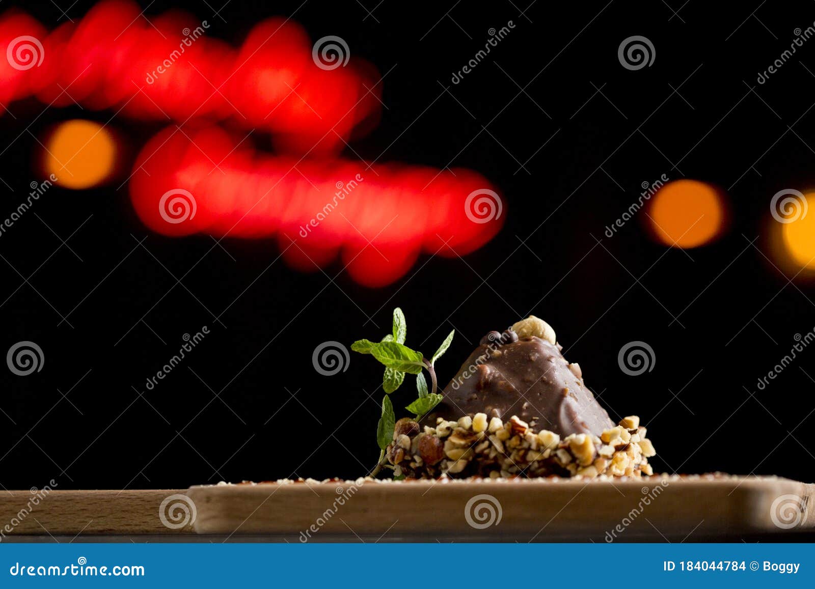 Chocolate Pyramid Shape Cake with Nuts Stock Photo - Image of tasty ...