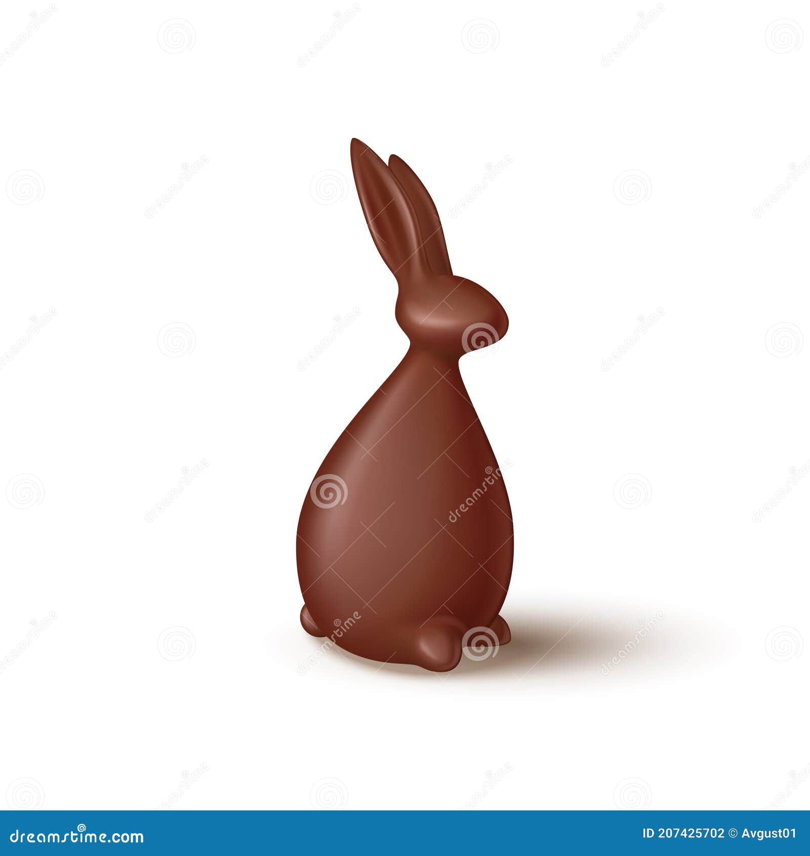 Chocolate Rabbit Isolated on White Background Stock Vector ...