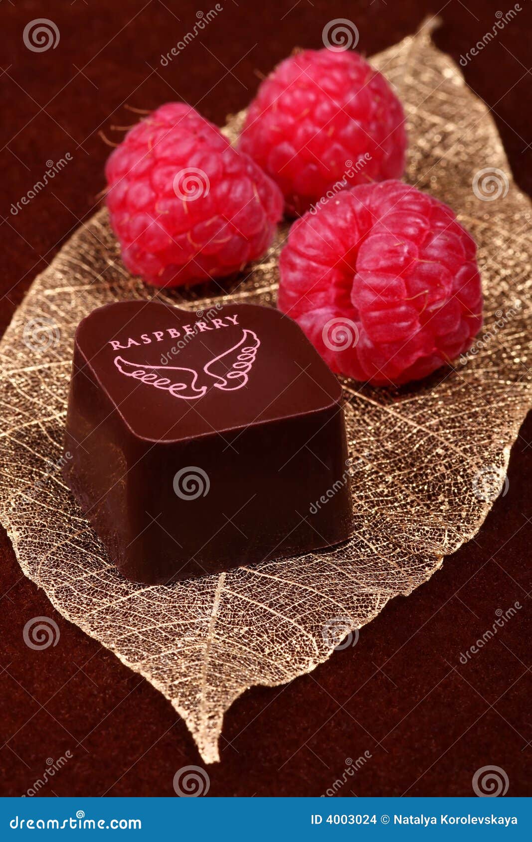 Chocolate with raspberries stock photo. Image of assortment - 4003024