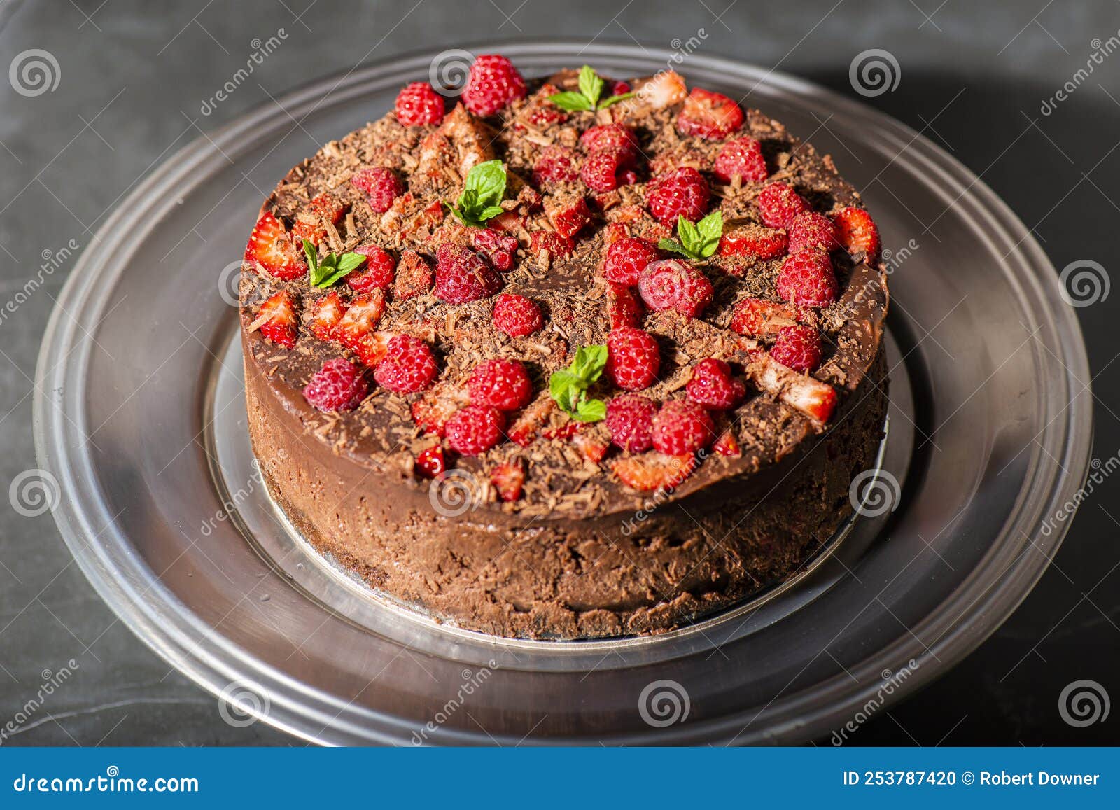 Chocolate Raspberry Cheesecake Stock Photo - Image of sweet, closeup ...