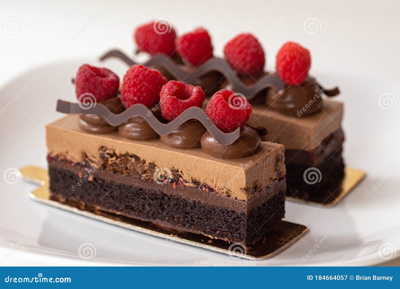 Chocolate and Raspberry Mousse Cake Entremet on White Background Stock ...