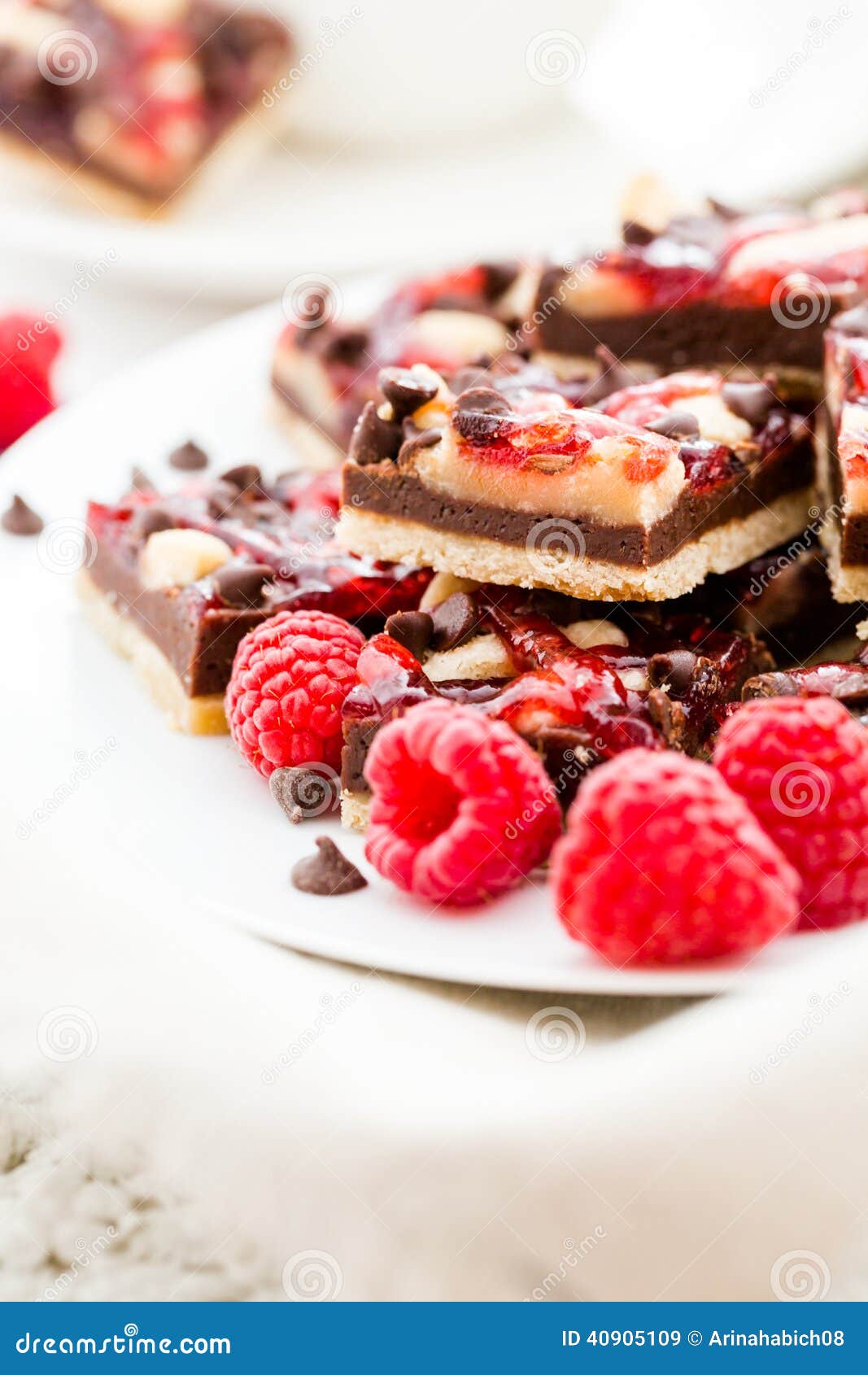 Chocolate Raspberry Squares Stock Image - Image of kitchenware, food ...