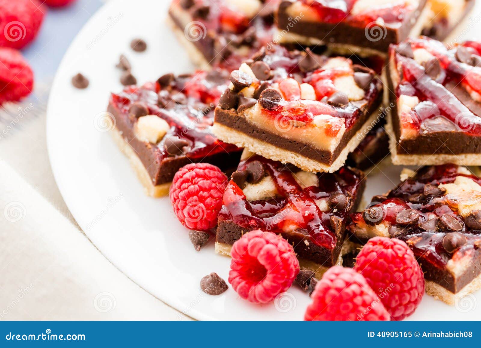 Chocolate Raspberry Squares Stock Image - Image of premium, indulgence ...