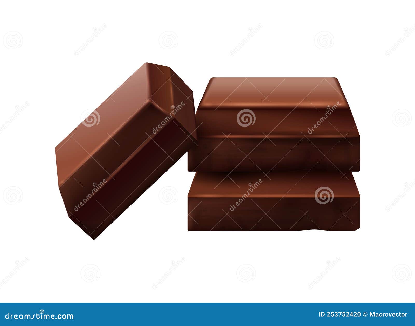 Chocolate Realistic Illustration Stock Vector - Illustration of slice ...