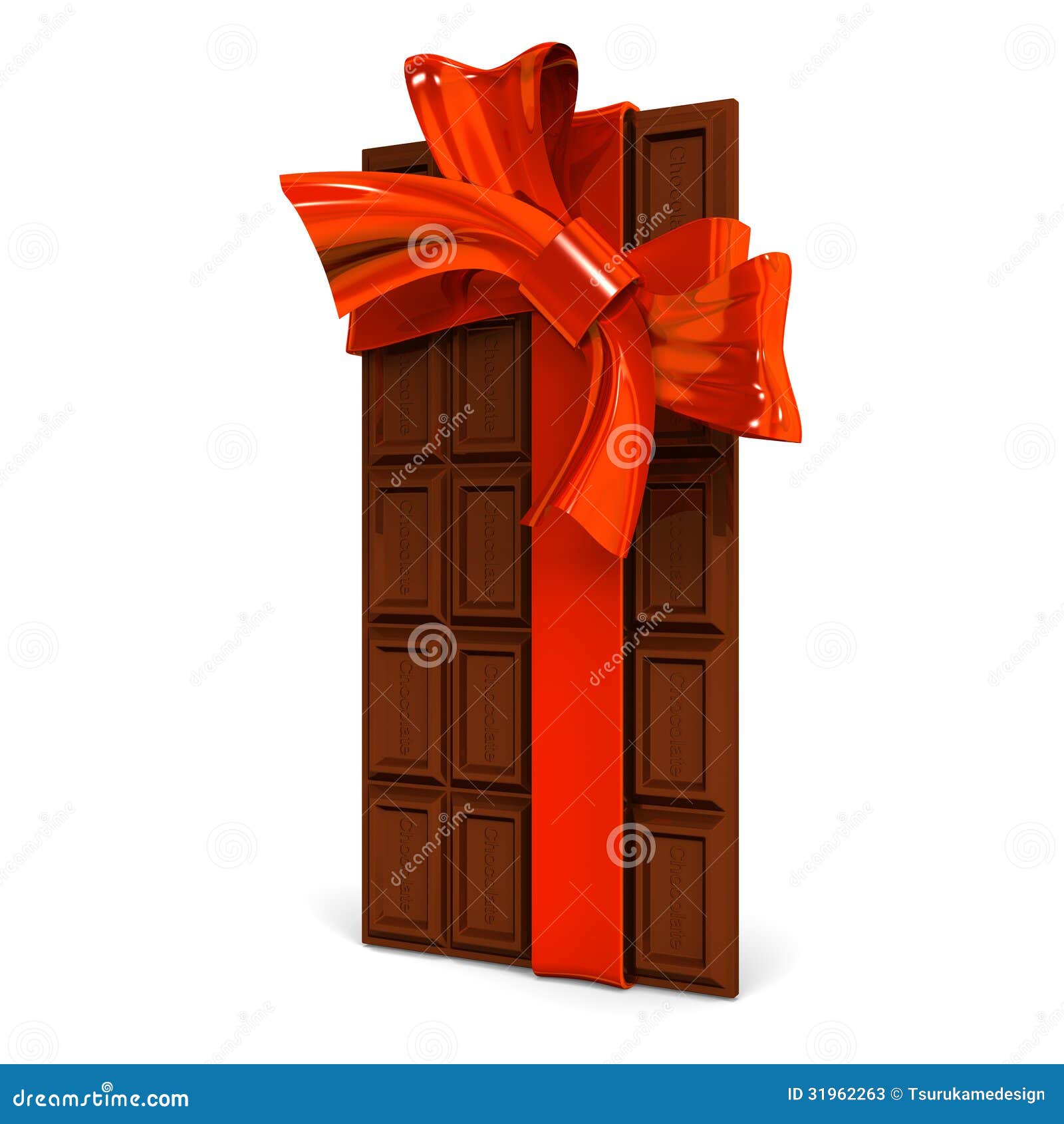 A Chocolate and a Ribbon stock illustration. Illustration of snack ...