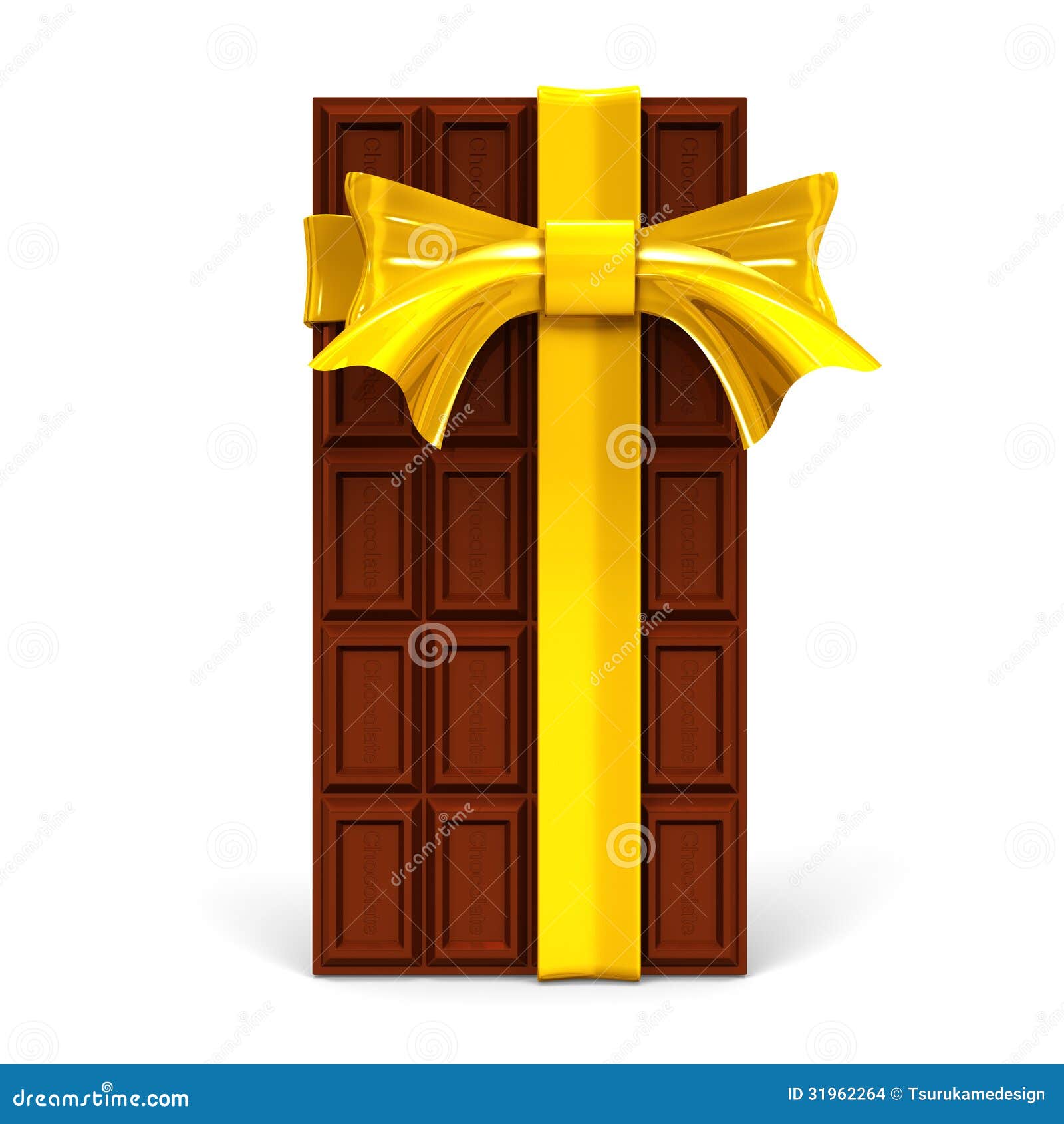 A Chocolate and a Ribbon Front View Stock Illustration - Illustration ...