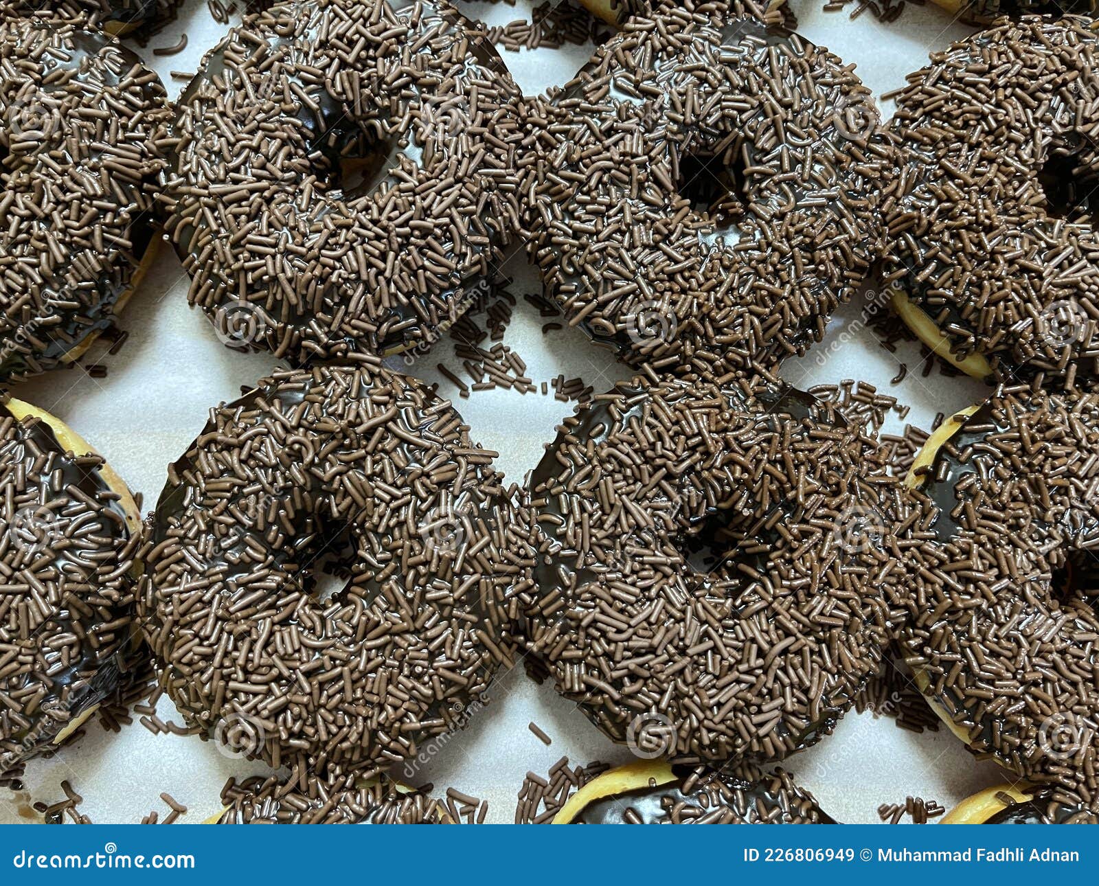 Chocolate Rice or Chocolate Sprinkle Doughnuts Stock Image - Image of ...