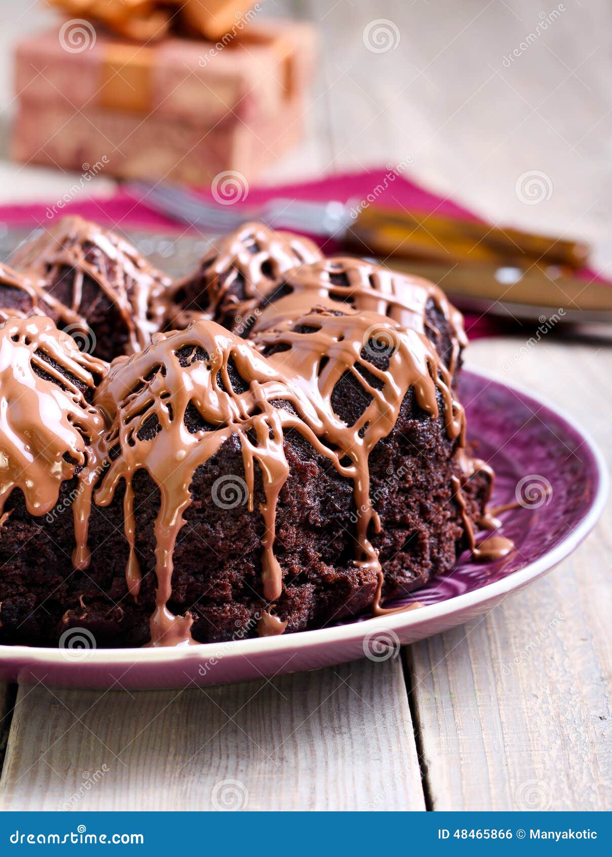 Chocolate ring cake stock photo. Image of layer, homemade - 48465866