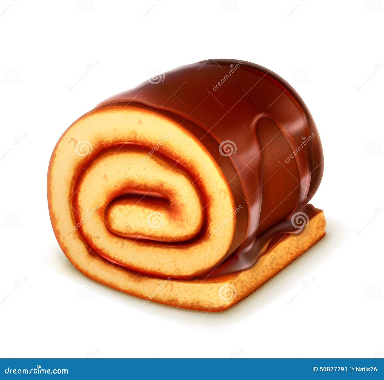 Roll Cake Sweets Hand Drawn Doodle Vector Illustration. Confectionary ...