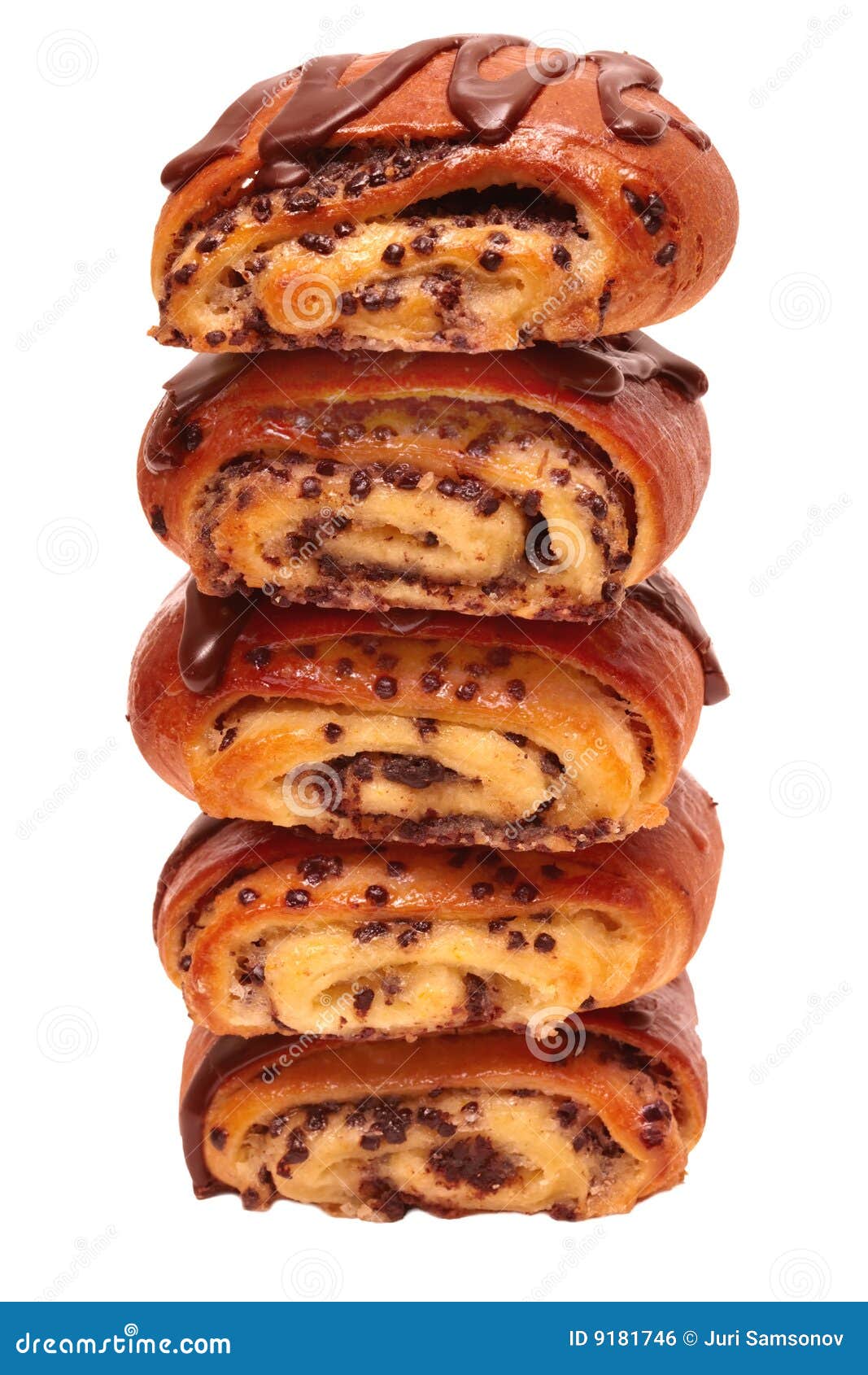 Chocolate rolls. stock photo. Image of baked, tower, tasty - 9181746
