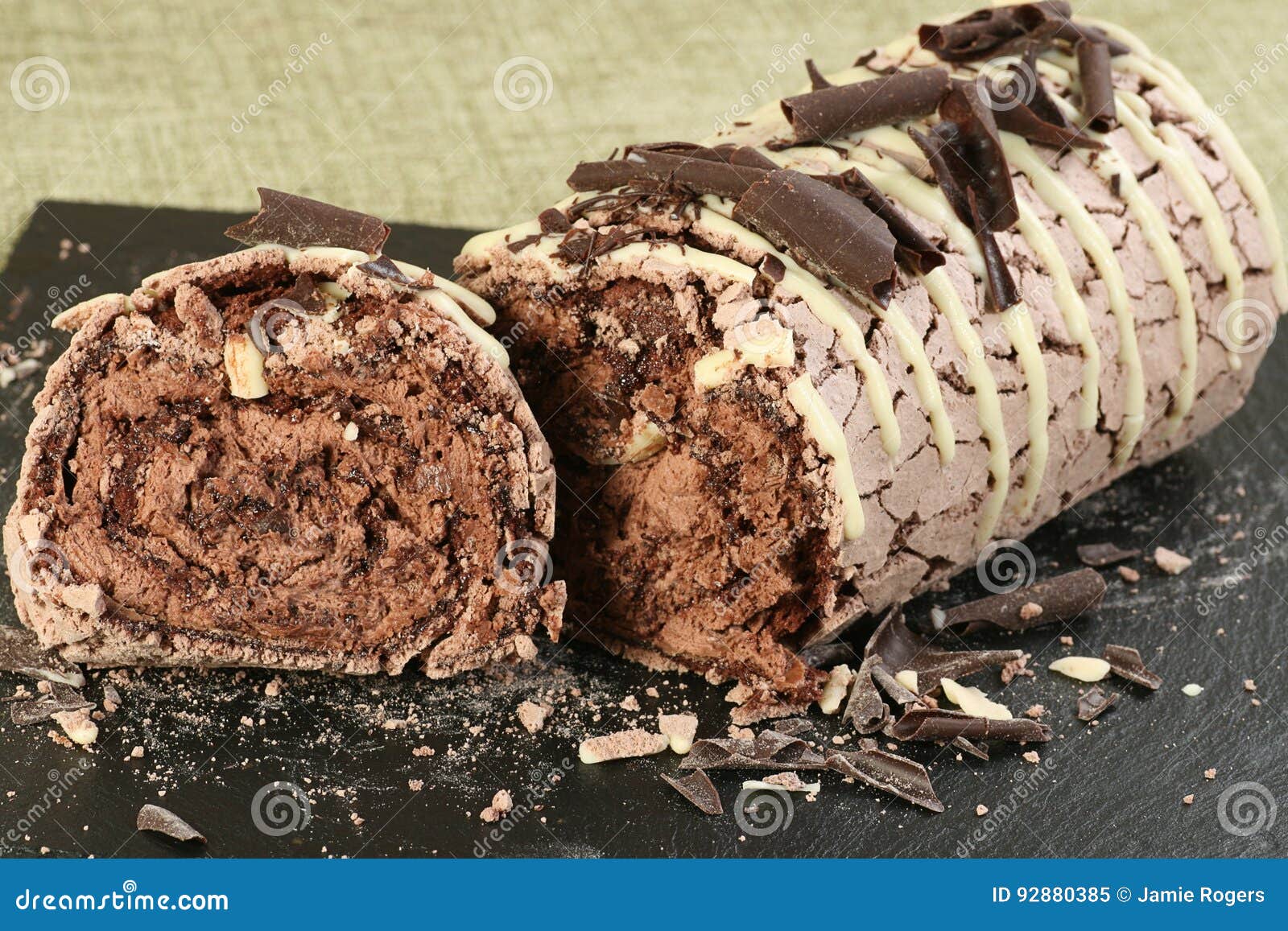 Chocolate roulade stock image. Image of setting, chocolate - 92880385