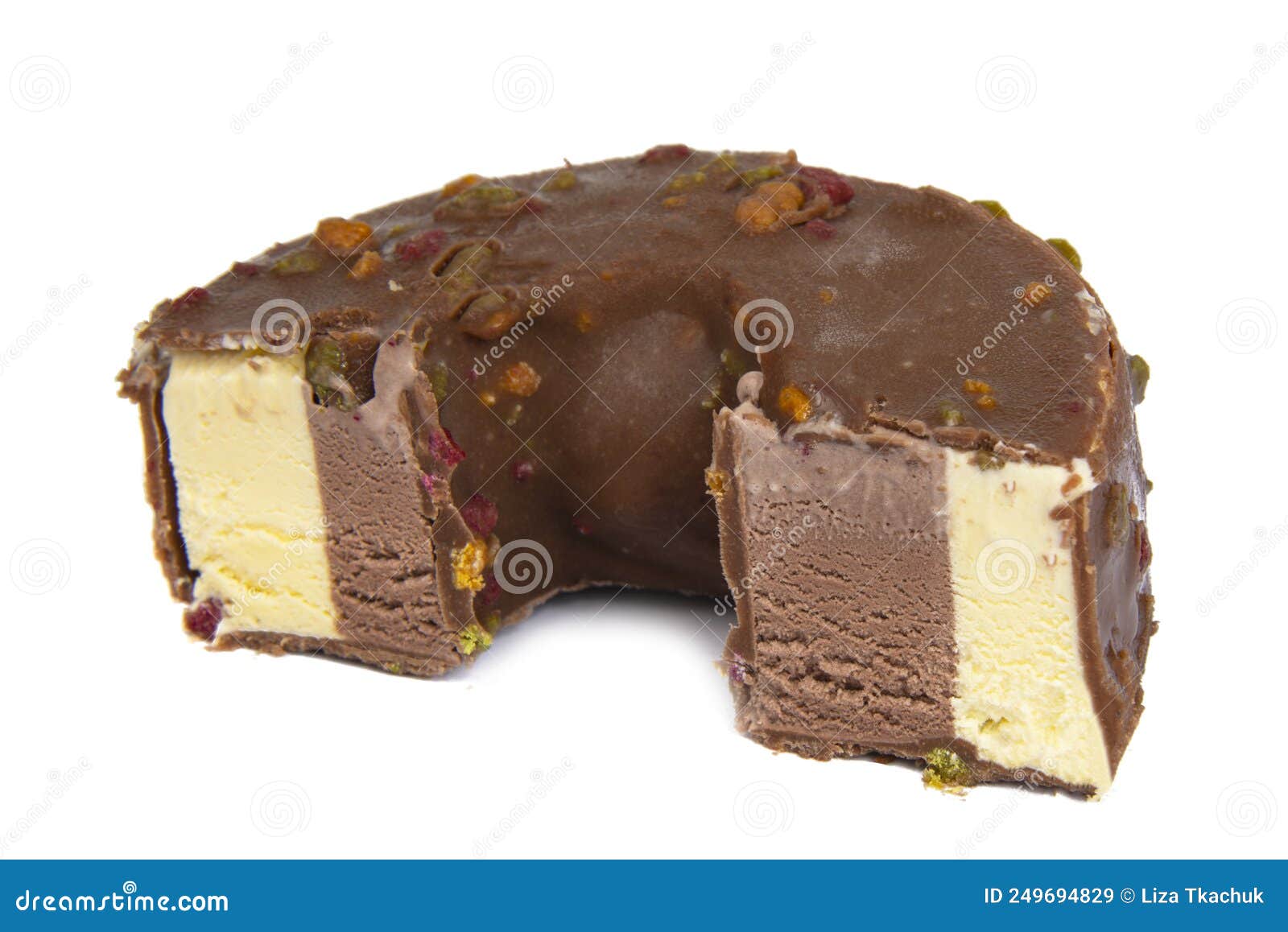 Chocolate Round Circle Icecream Isolated on the White Background Stock ...