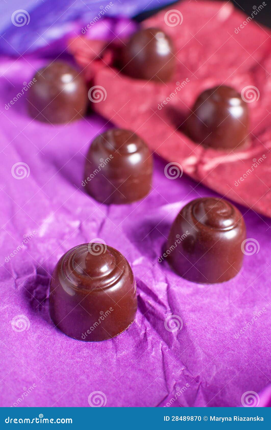 Chocolate Round Form Candies Stock Photo - Image of delight, closeup ...