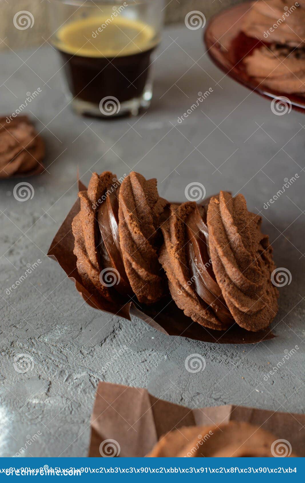 Chocolate sable. stock photo. Image of inspiration, cream - 91916412