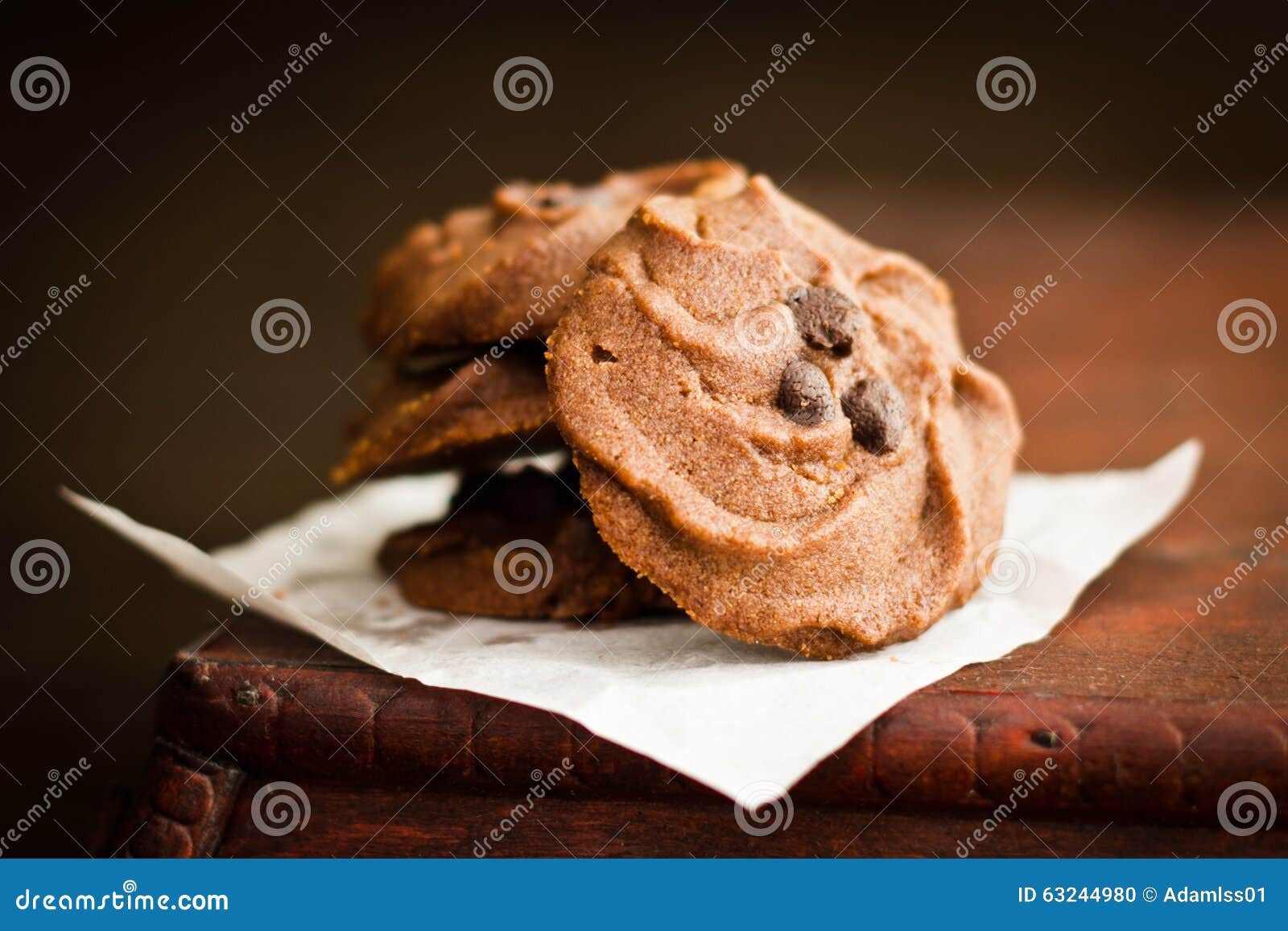 Chocolate Sable Cookies stock photo. Image of dark, snack - 63244980