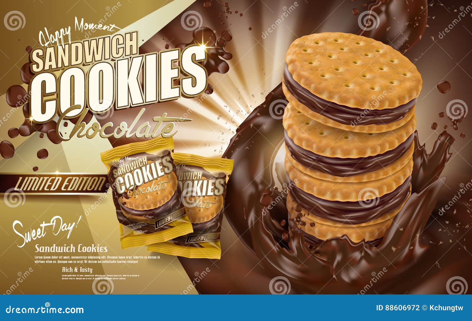 Chocolate Sandwich Cookies Icon In Cartoon Style Isolated On White ...