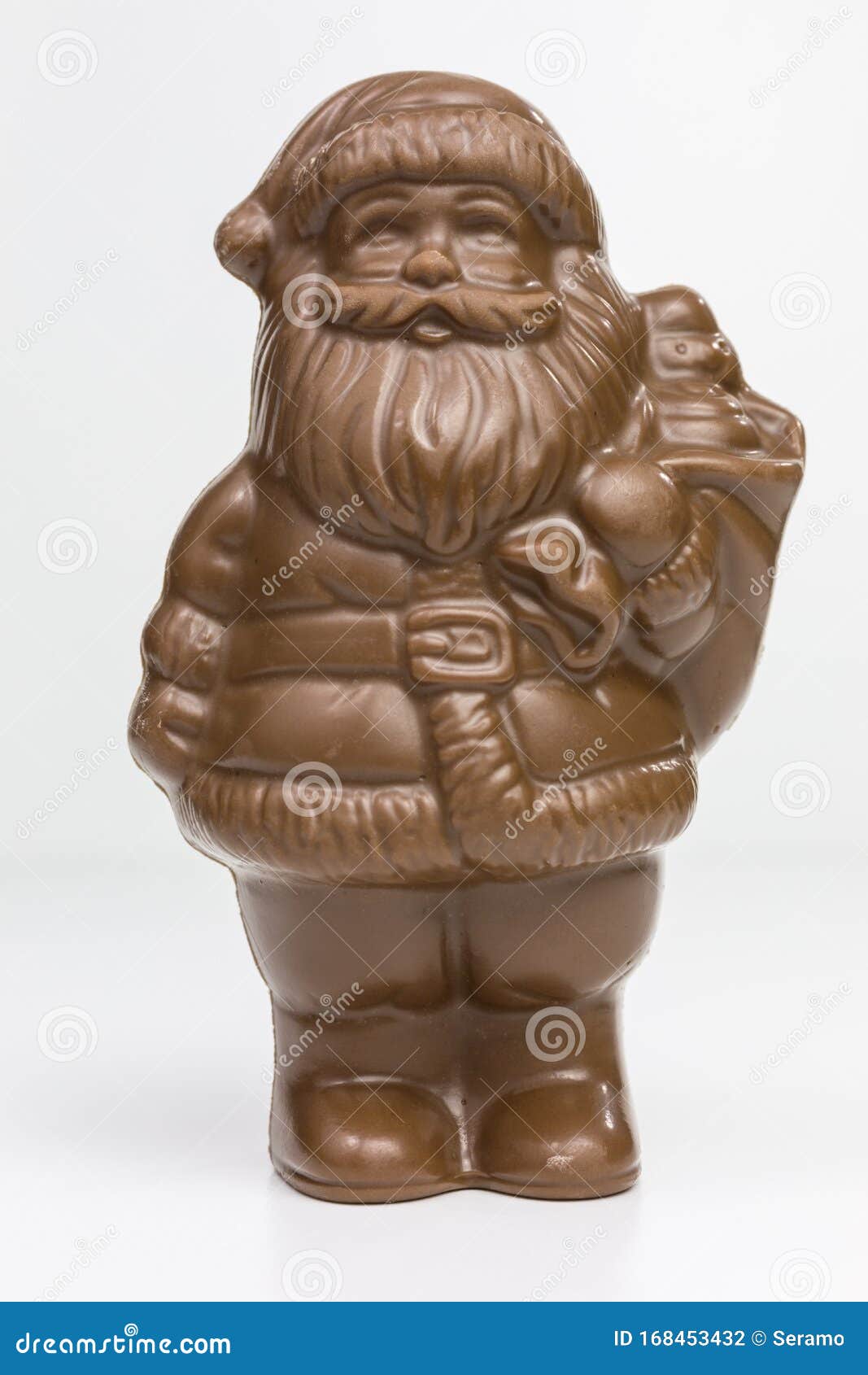 Chocolate santa claus stock photo. Image of candy, white - 168453432
