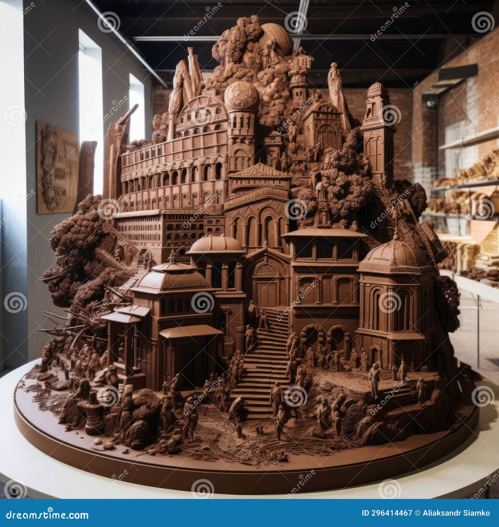 A Chocolate Sculpture of a Castle Stock Illustration - Illustration of ...