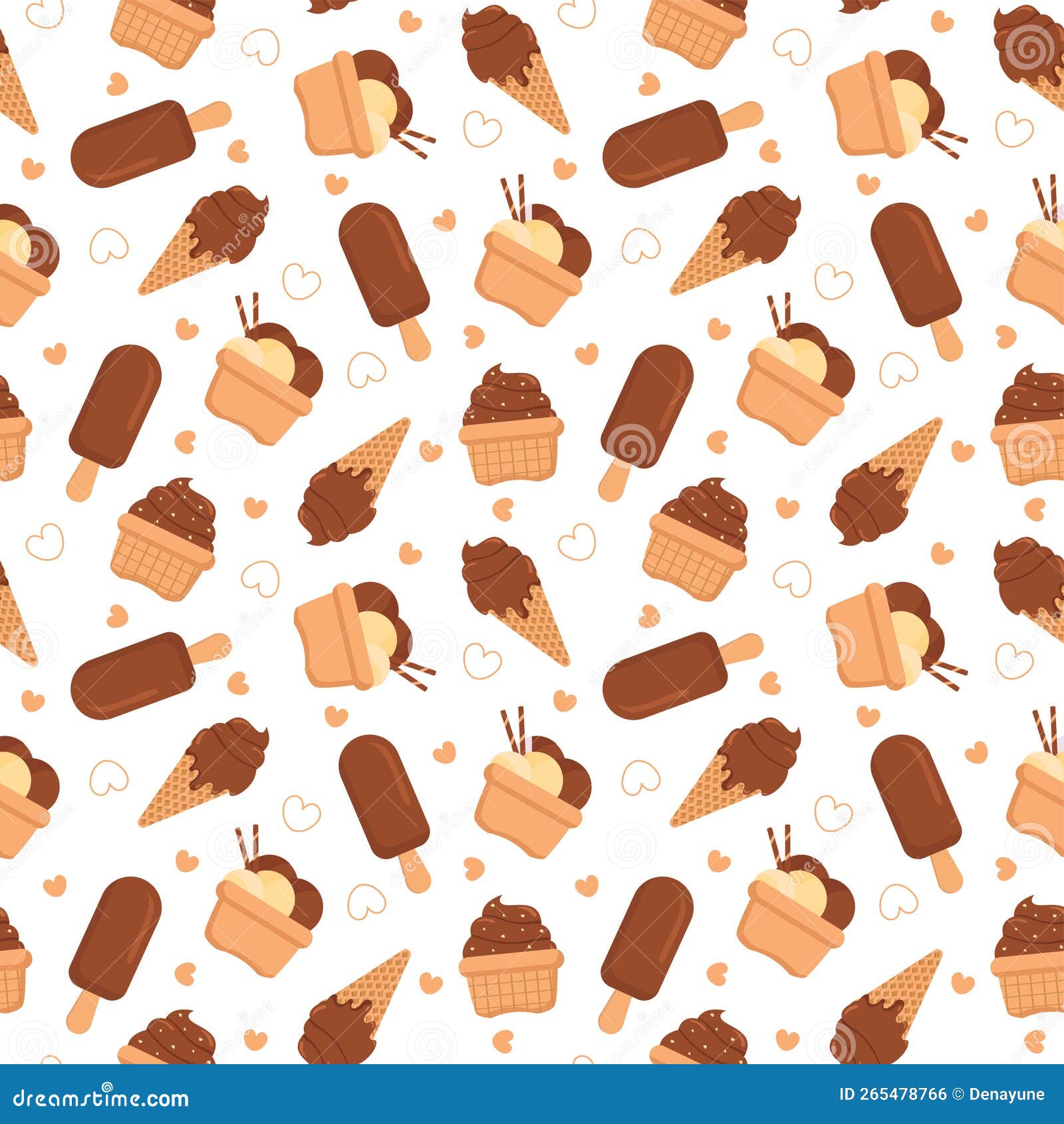 Chocolate Seamless Pattern Design with Choco Decoration in Template ...