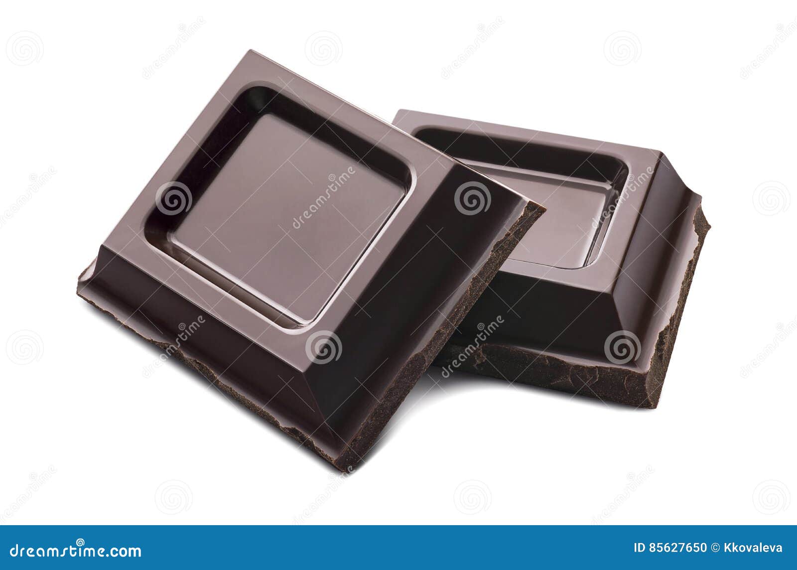 Chocolate Separate Pieces Isolated on White Background Stock Photo ...